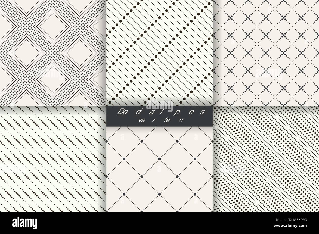 Set of dotted seamless patterns. Abstract lace background. Modern small ...