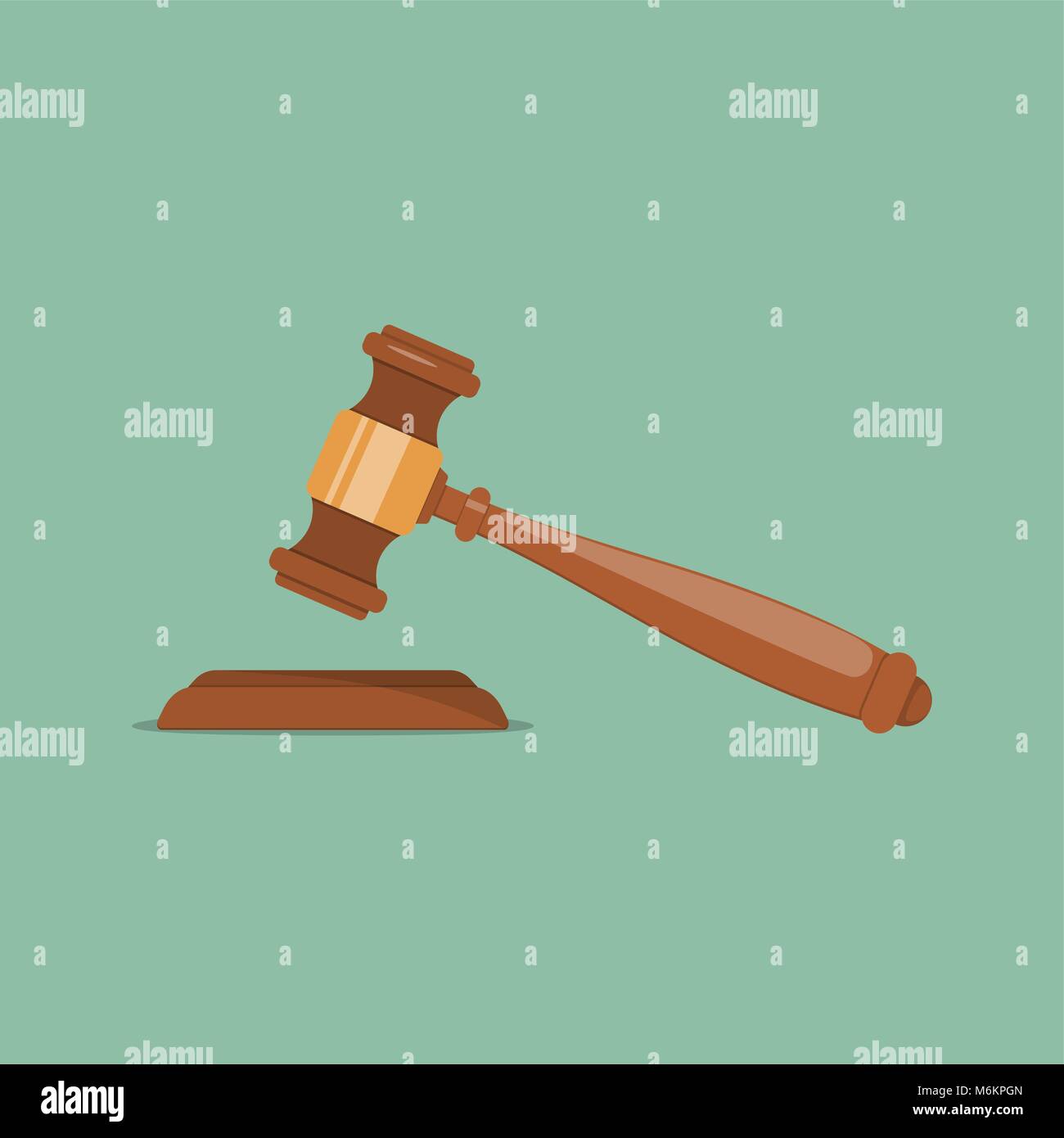 Gavel icon. Auction hammer. Shadow. Flat design. Vector illustration ...