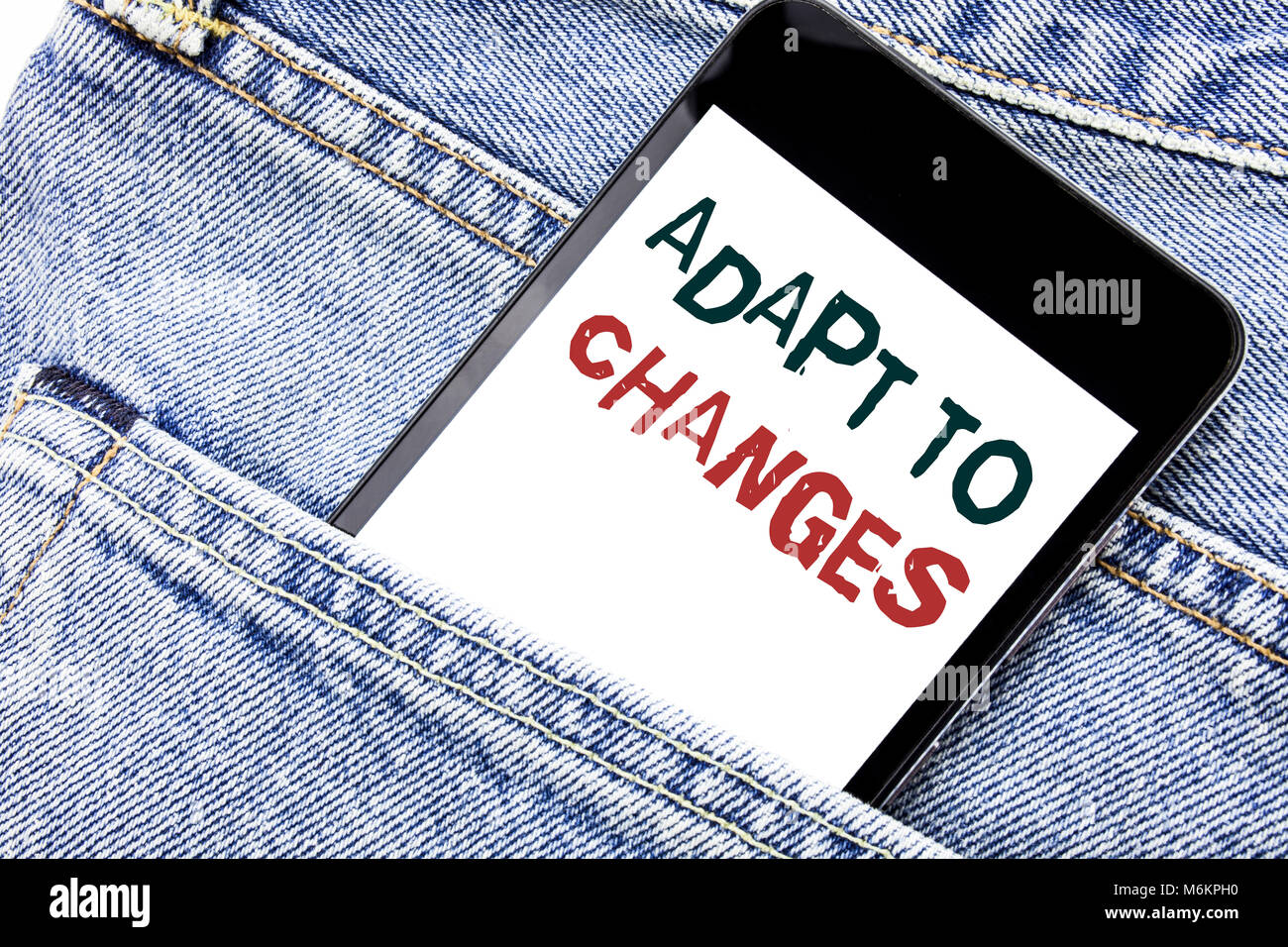 Handwriting Announcement text showing Adapt To Changes. Business ...