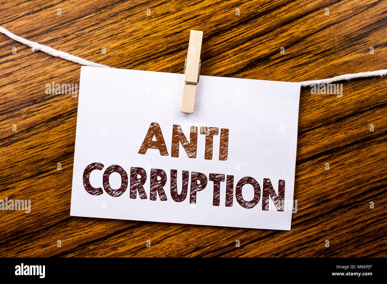 Handwriting Announcement text showing Anti Corruption. Business concept ...