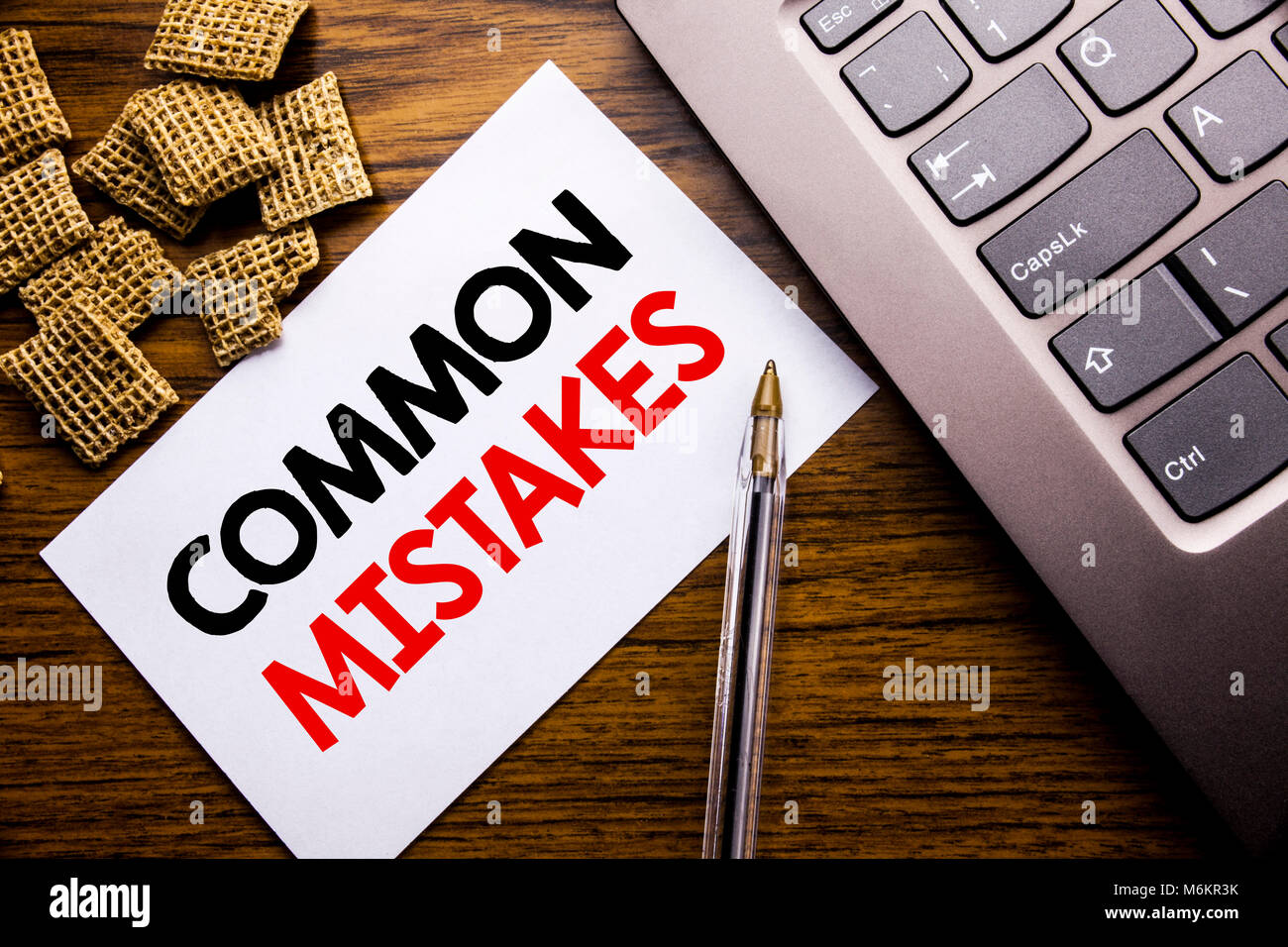 Handwriting Announcement text showing Common Mistakes. Business concept ...