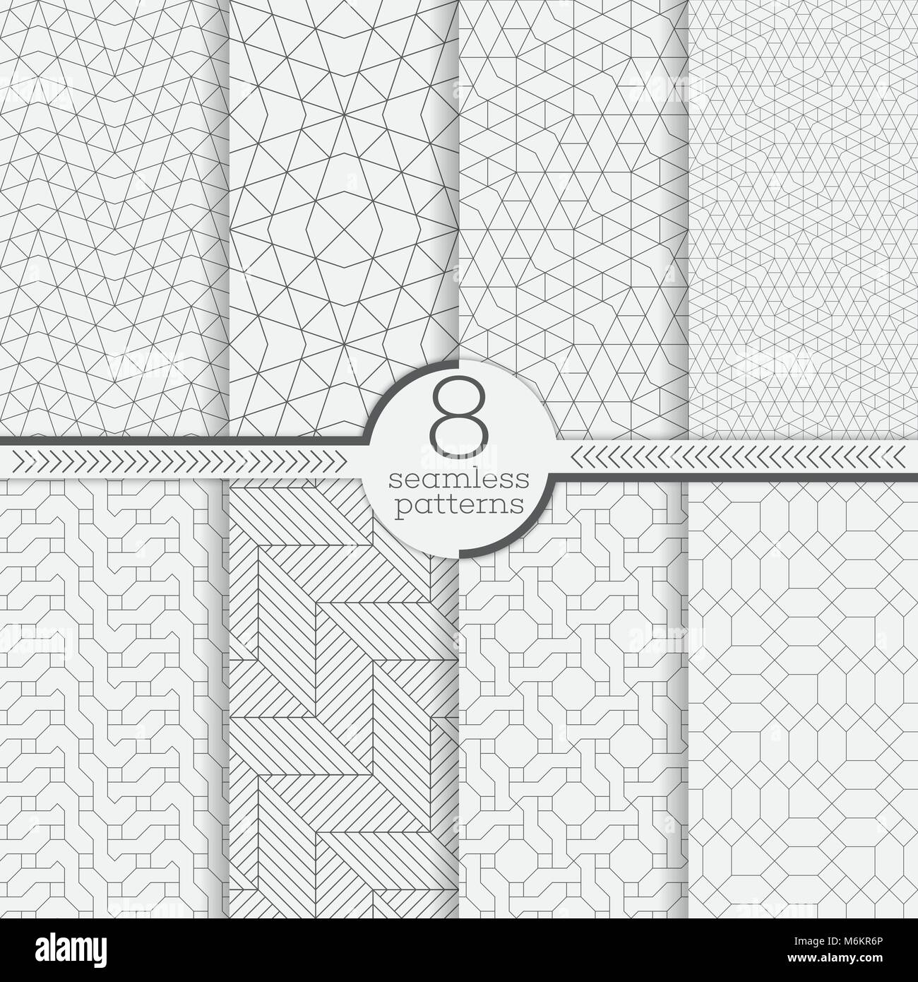 Set of seamless patterns. Modern stylish textures. Abstract geometrical ...