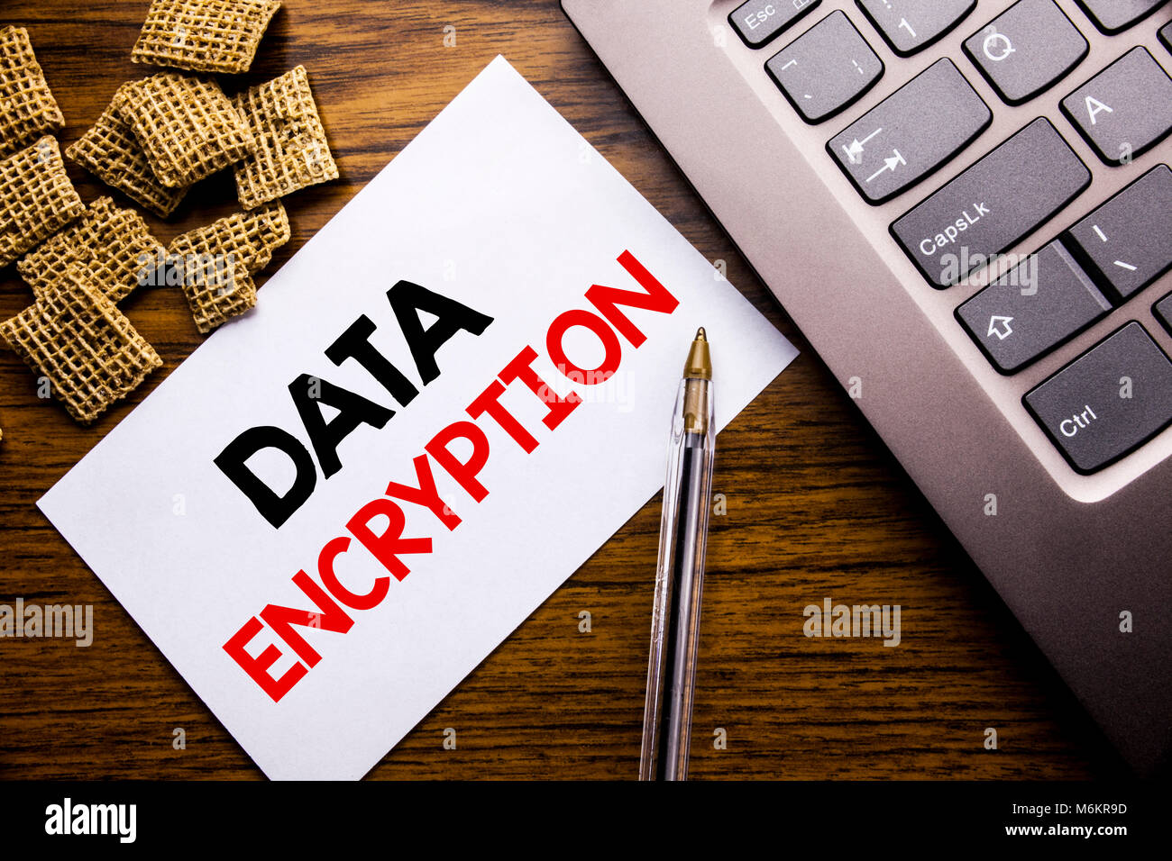 Handwriting Announcement text showing Data Encryption. Business concept for Information Security ...