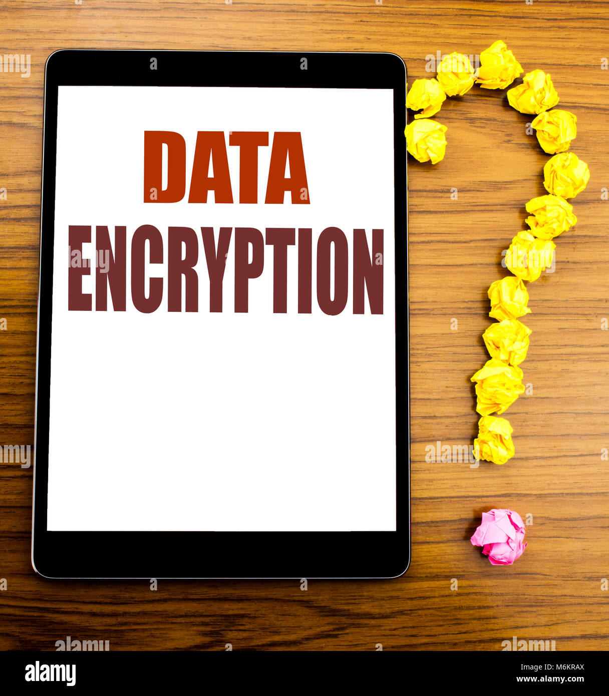 Handwriting Announcement text showing Data Encryption. Business concept for Information Security ...