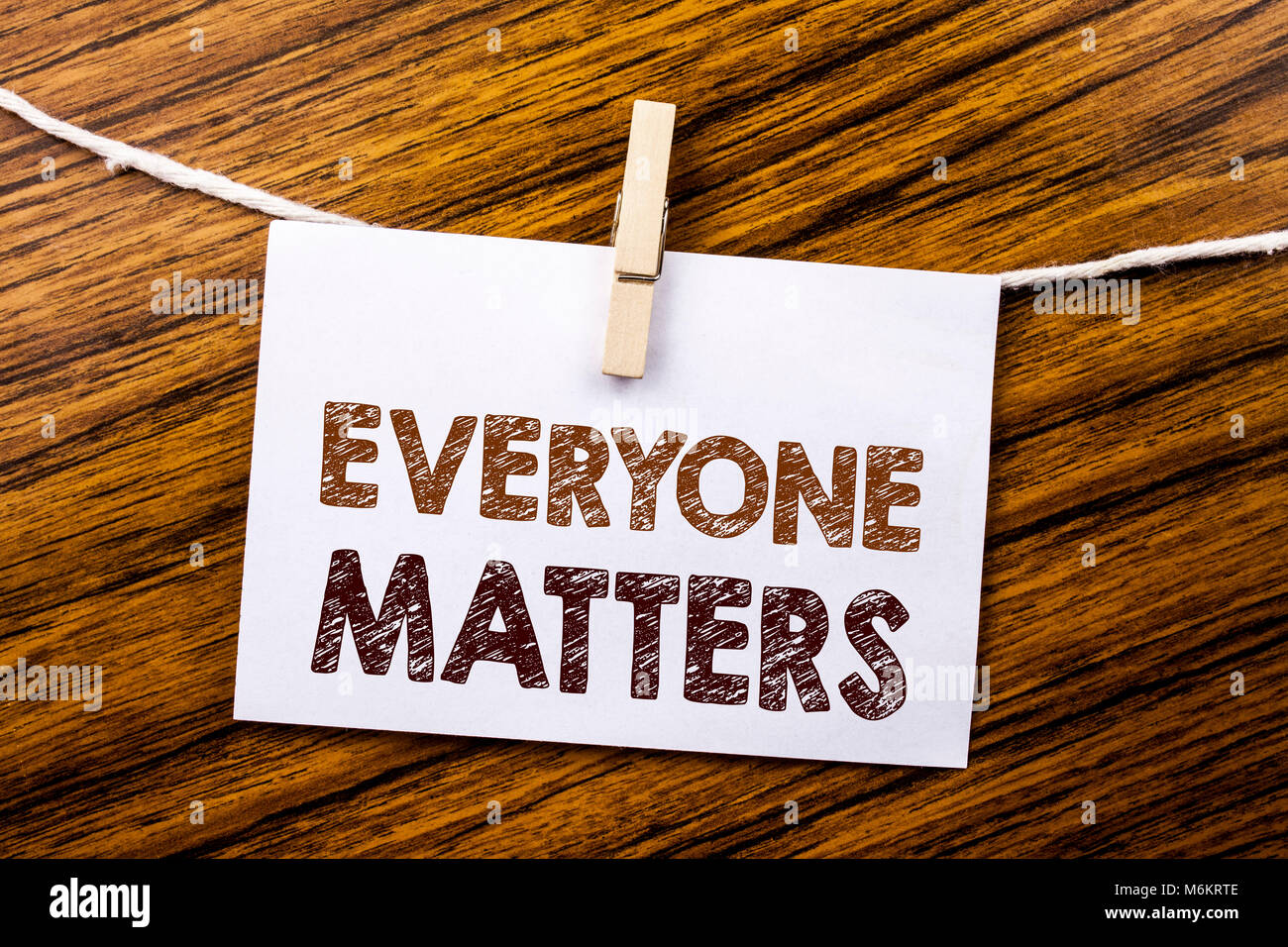 Handwriting Announcement text showing Everyone Matters. Business ...