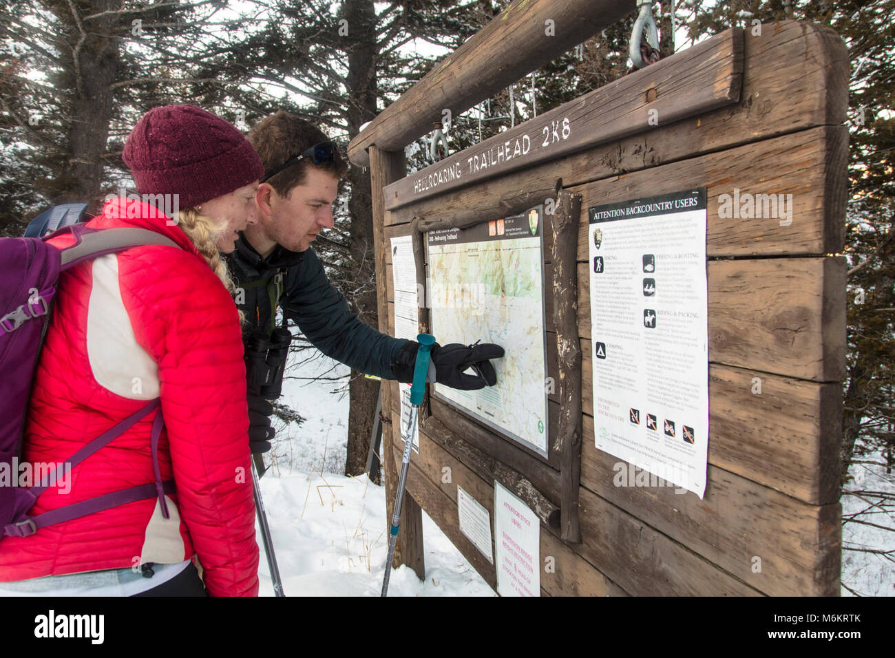 Yellowstone Forever Cougar Course - reading Hellroaring Trailhead map ...