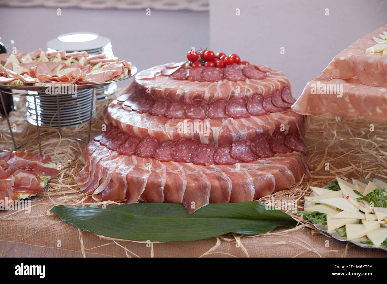 Detail of a food banquet Stock Photo - Alamy
