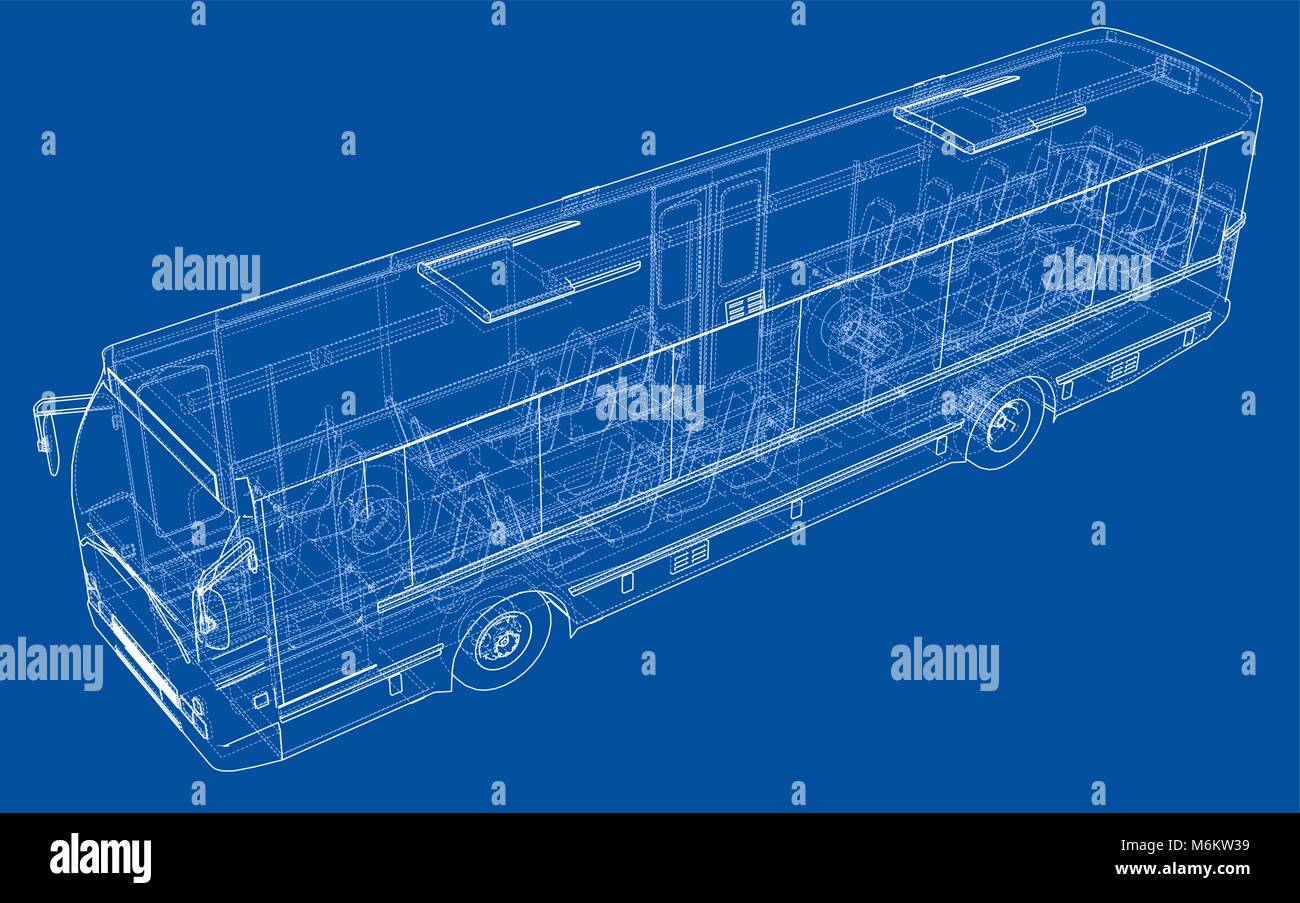 Concept city bus. Vector rendering of 3d Stock Vector Image & Art - Alamy