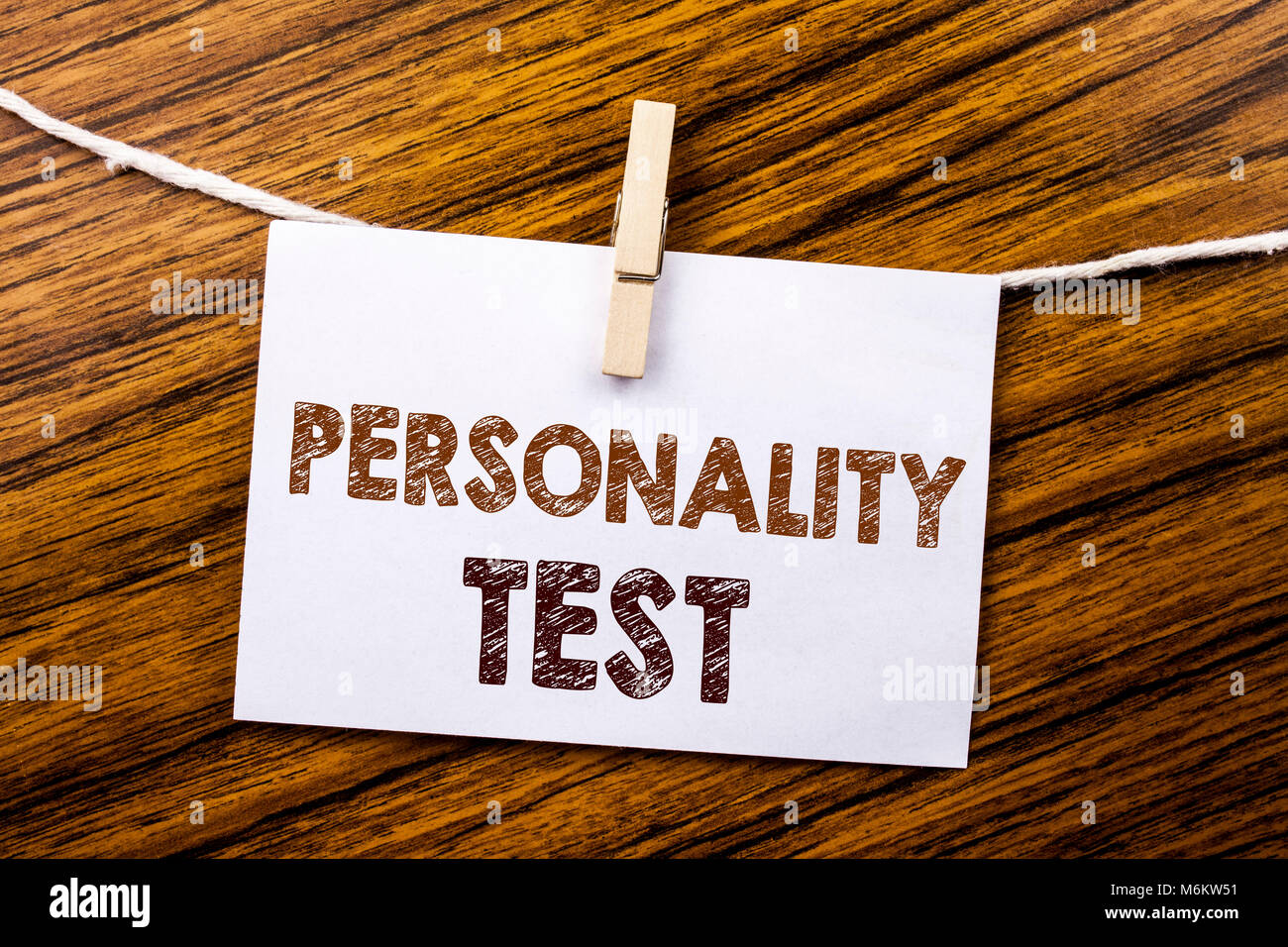 Handwriting Announcement text showing Personality Test. Business ...