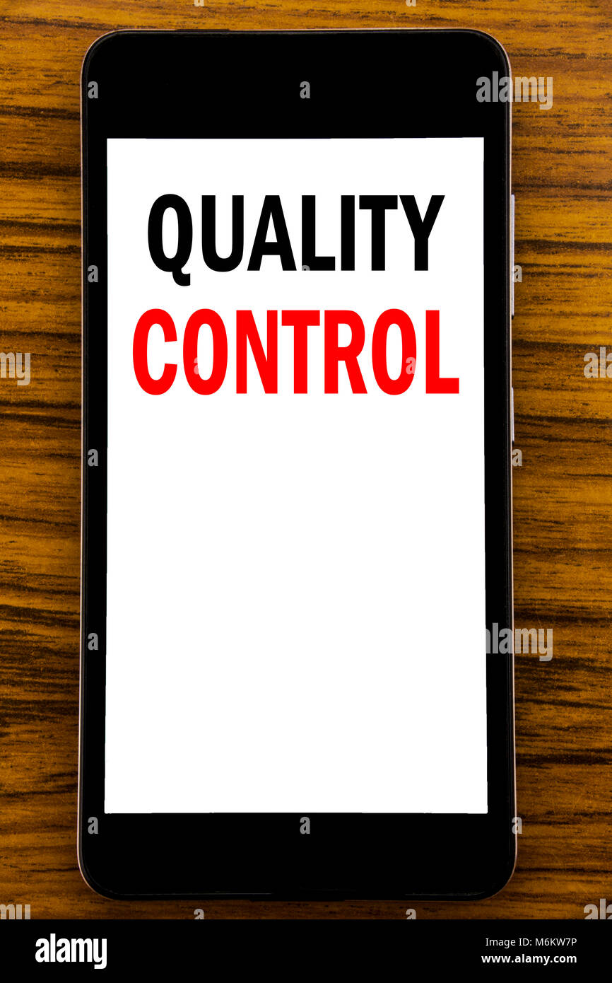 Handwriting Announcement text showing Quality Control. Business concept ...