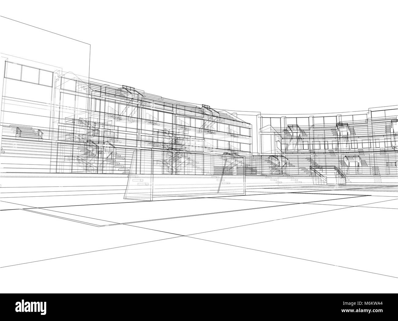 Soccer Stadium or Football Arena Concept. Vector Stock Vector Image ...