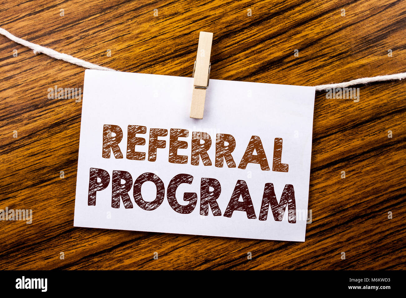 Handwriting Announcement text showing Referral Program. Business ...