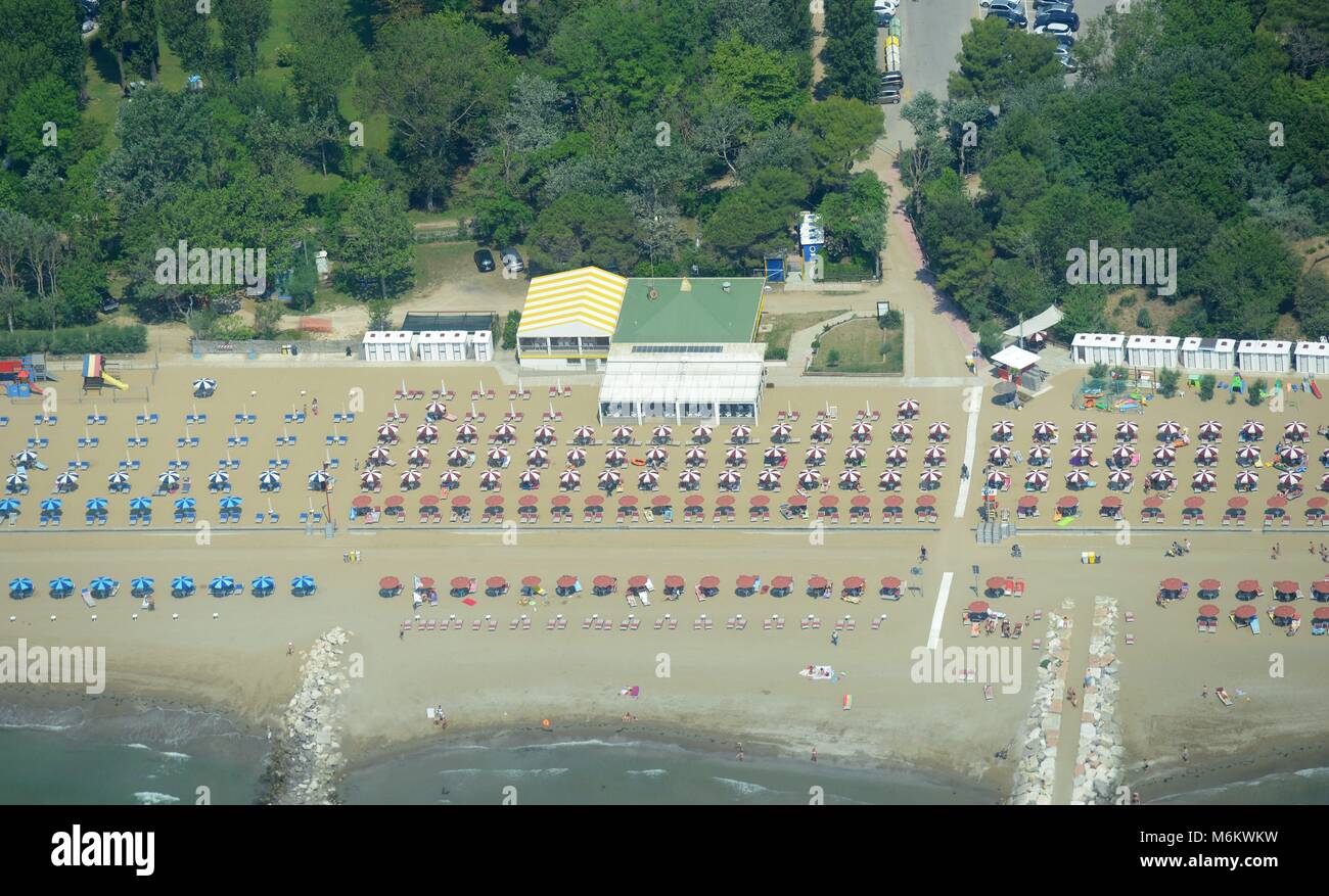 Aereal view of popular tourist destination Duna Verde near Caorle at ...