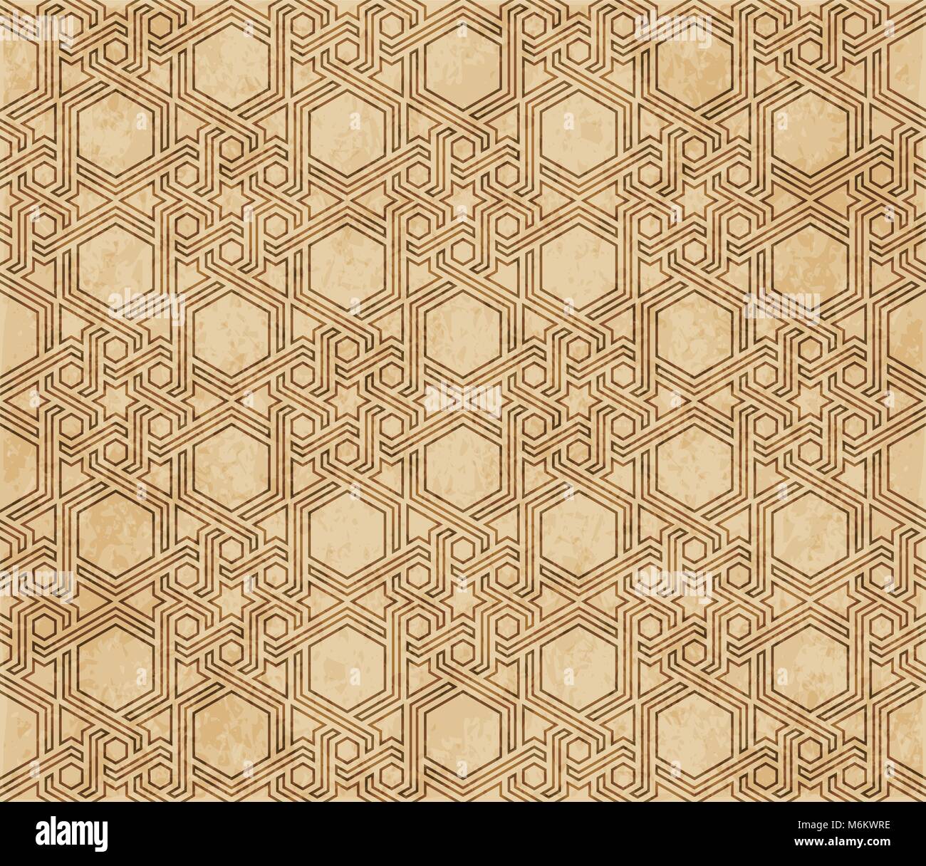 Retro brown Islam seamless geometry pattern background eastern style ...