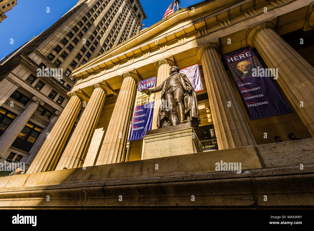 Federal Hall Wall Street Manhattan New York, New York, USA Stock Photo ...