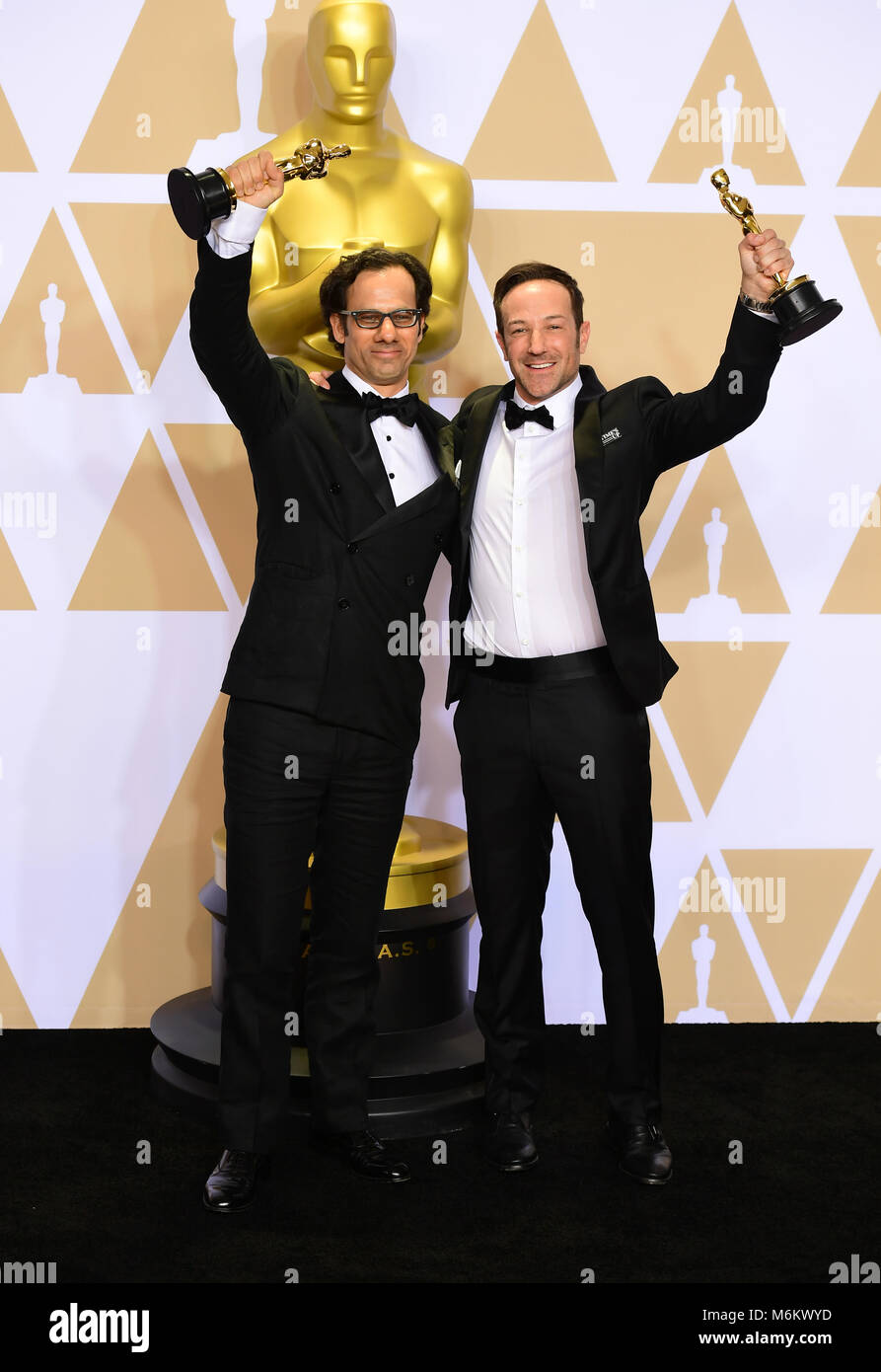 Dan Cogan and Bryan Fogel with their oscar for Best Documentary Feature ...