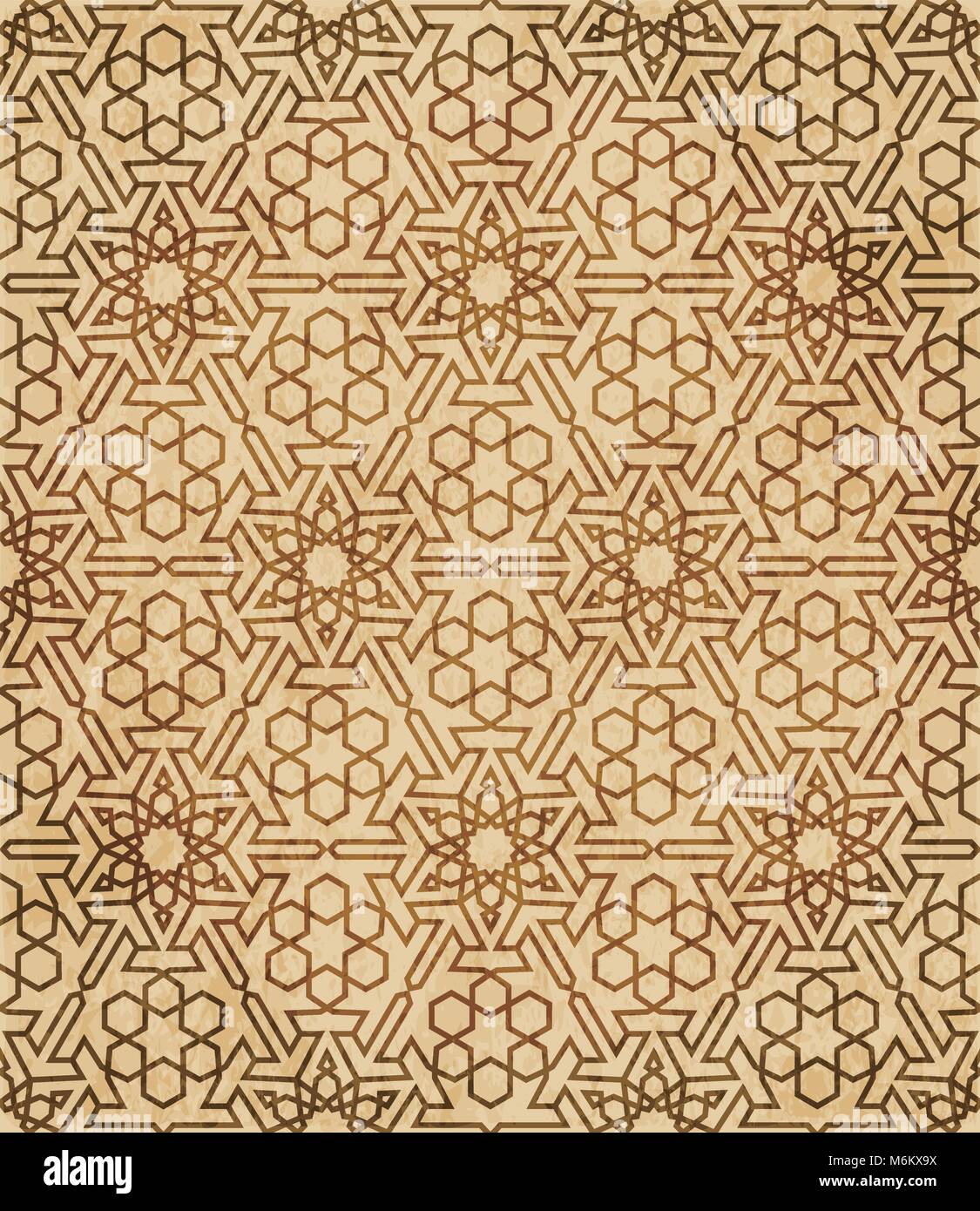 Retro brown Islam seamless geometry pattern background eastern style ...