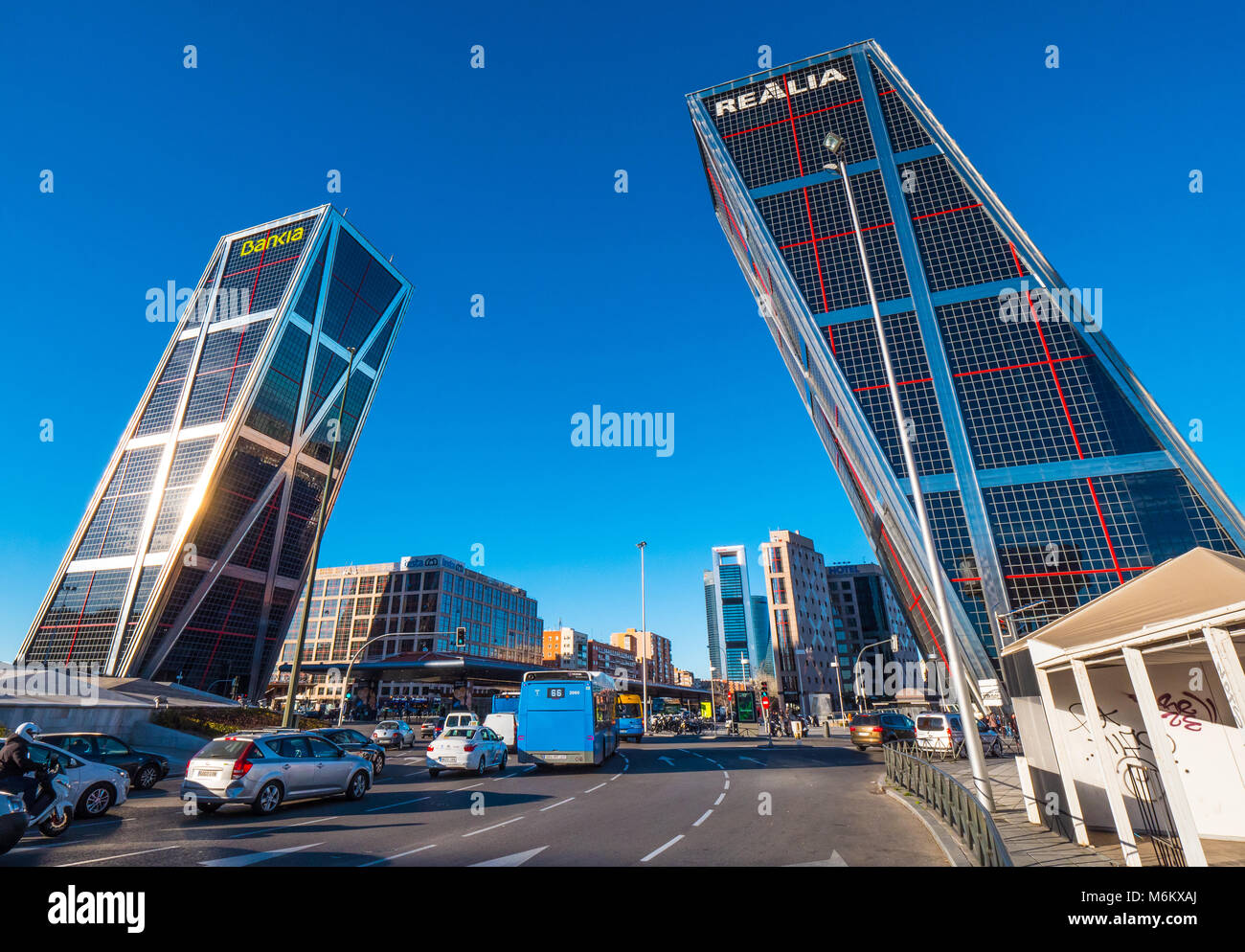 Modern Kio towers at Castilla Square in Madrid - The Kio Torres ...