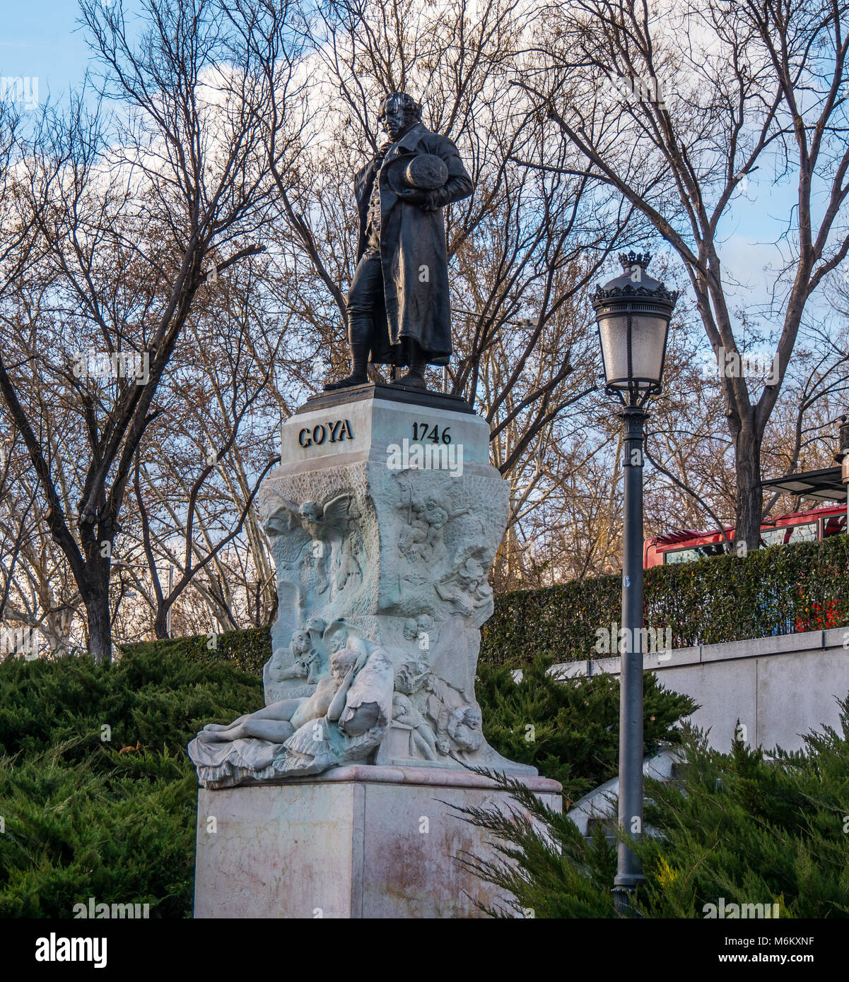 Monument and statue of Goya at Prado museum in Madrid - MADRID / SPAIN ...