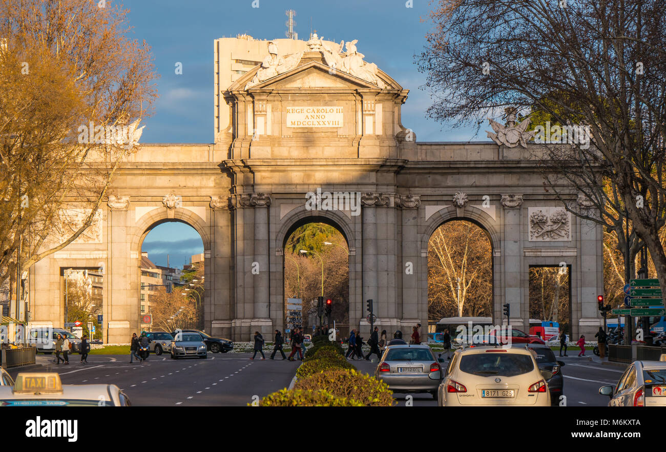 Famous gate in Madrid called Puerta de Alcalá on a sunny day - MADRID ...