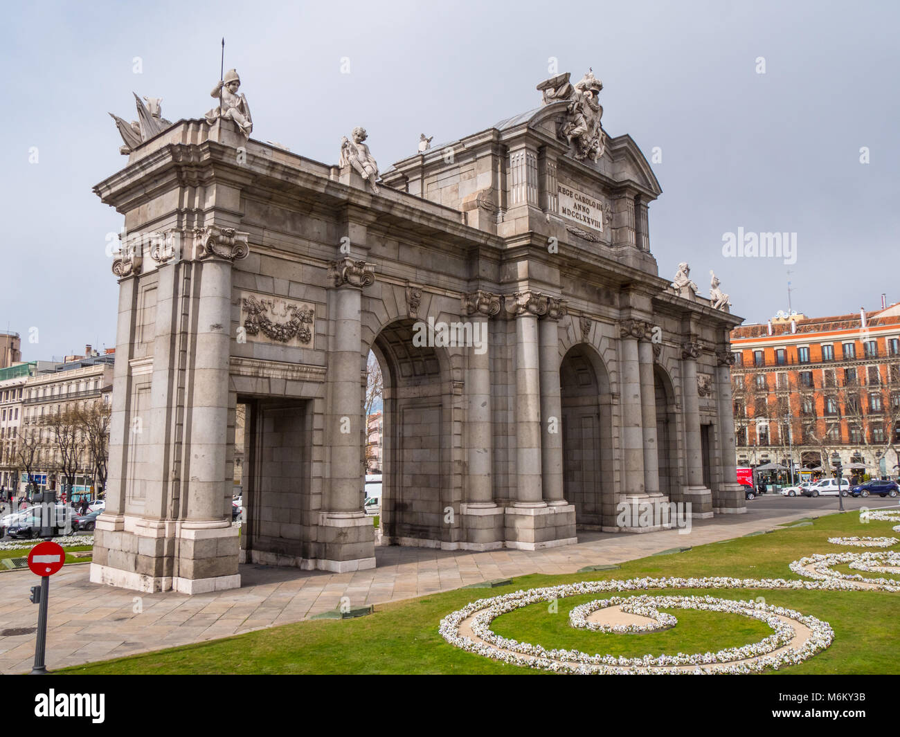 Alcala Gate in Madrid called Puerta de Alcalá near Retiro Recreation ...