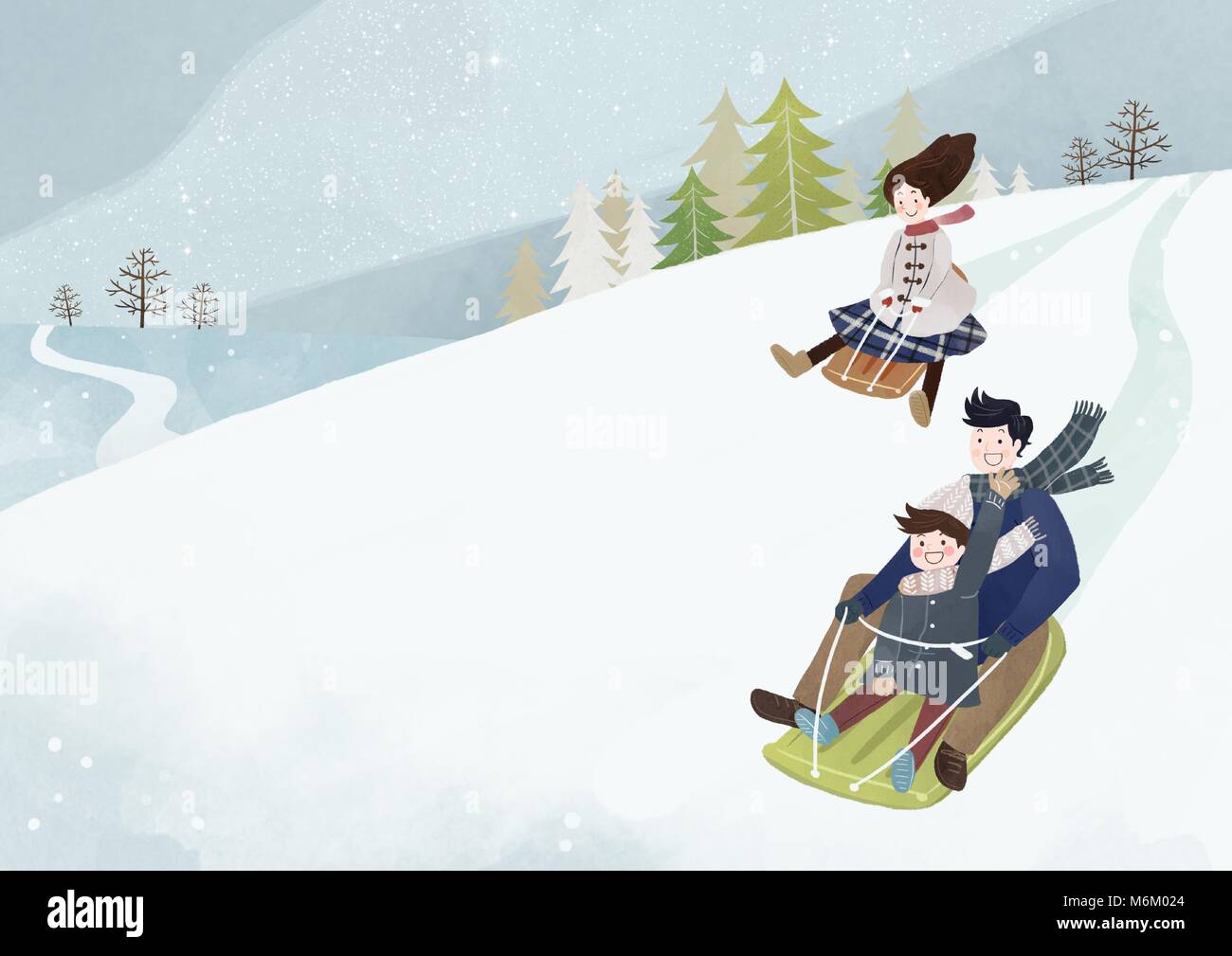 Illustration - Enjoy winter season. Have fun enjoy winter activities ...