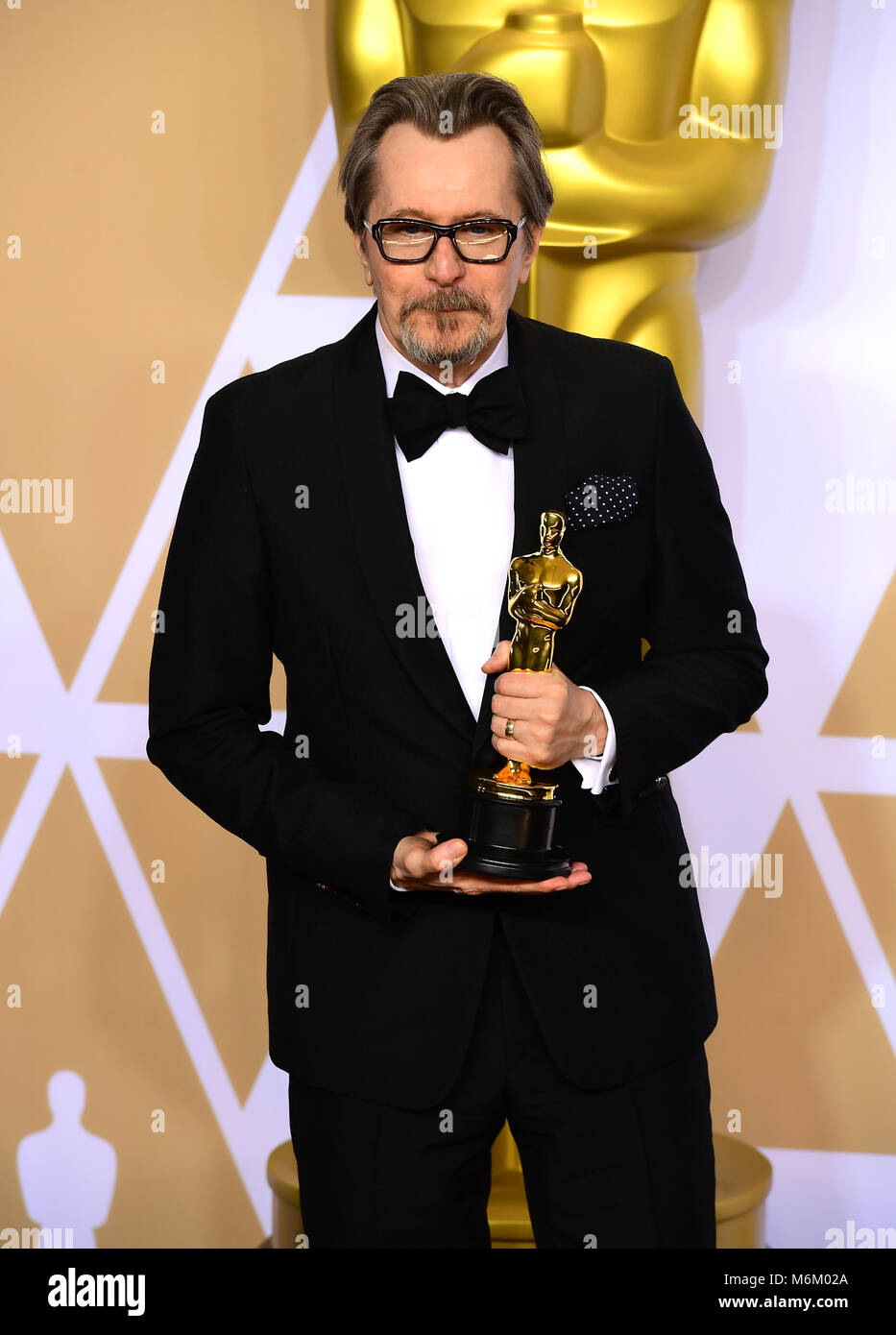 Gary Oldman with his Best Actor Oscar for Darkest Hour in the press room at the 90th Academy ...