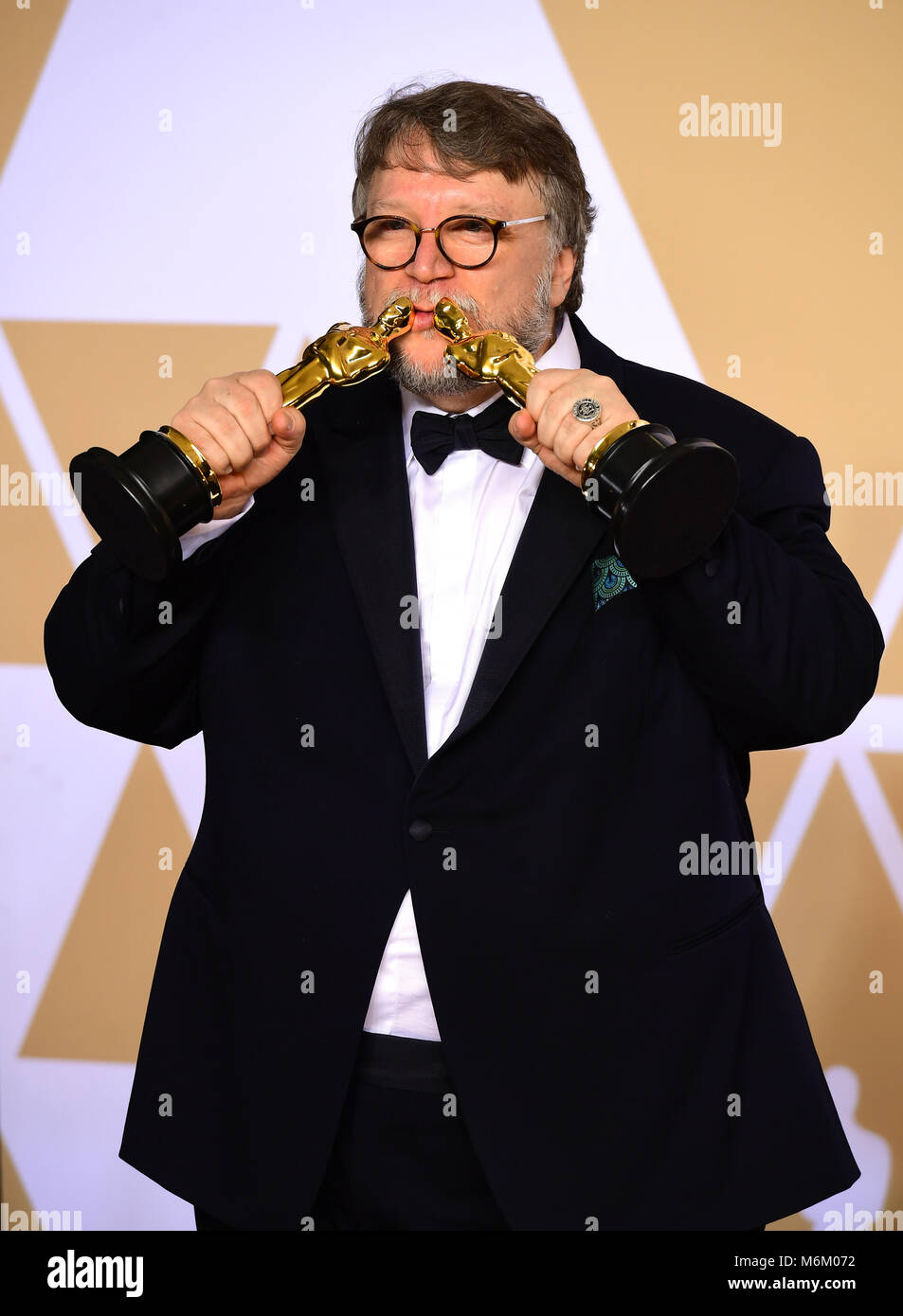 Guillermo Del Toro with his Best Director Oscar for The Shape of Water ...