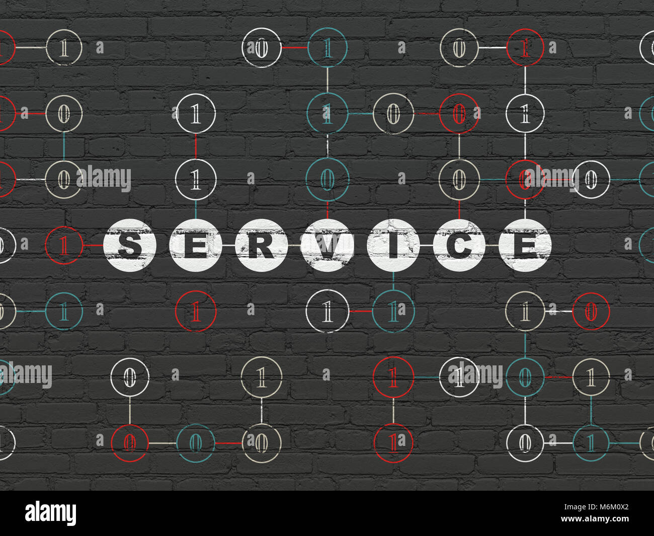 Finance concept: Service on wall background Stock Photo - Alamy