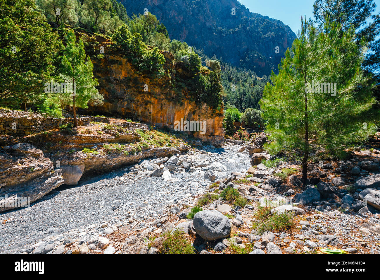 Hiking path through Samaria Gorge in Central Crete Stock Photo - Alamy