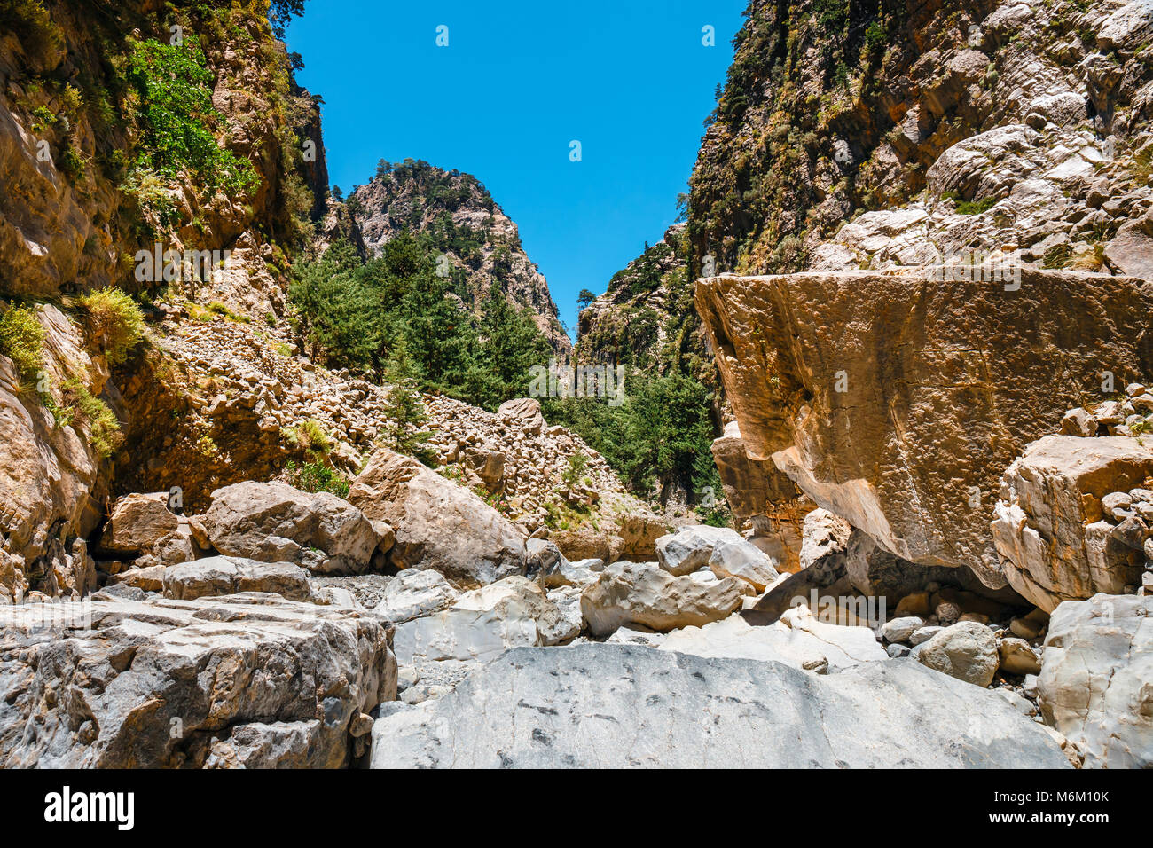 Hiking path through Samaria Gorge in Central Crete Stock Photo - Alamy