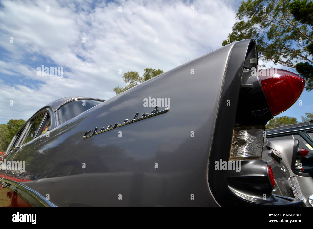 rear side view of classic american chevrolet Stock Photo - Alamy