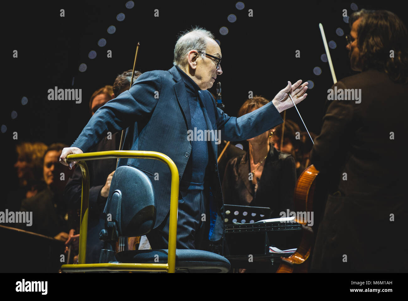 The Italian composer, orchestrator, conductor, Ennio Morricone ...