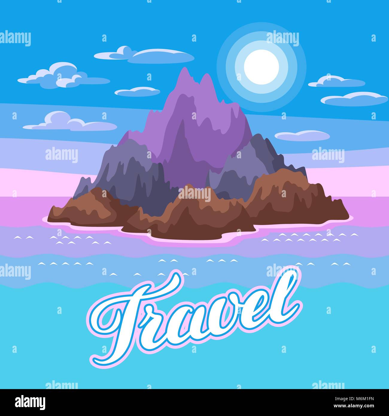 Rocks ocean landscape in Stock Vector Images - Alamy