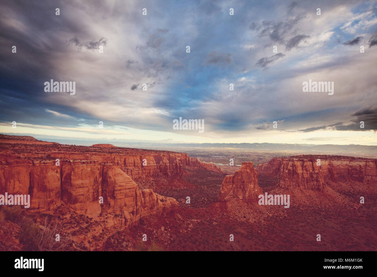 Scenic view of mountains at Colorado National Monument Park at sunrise ...