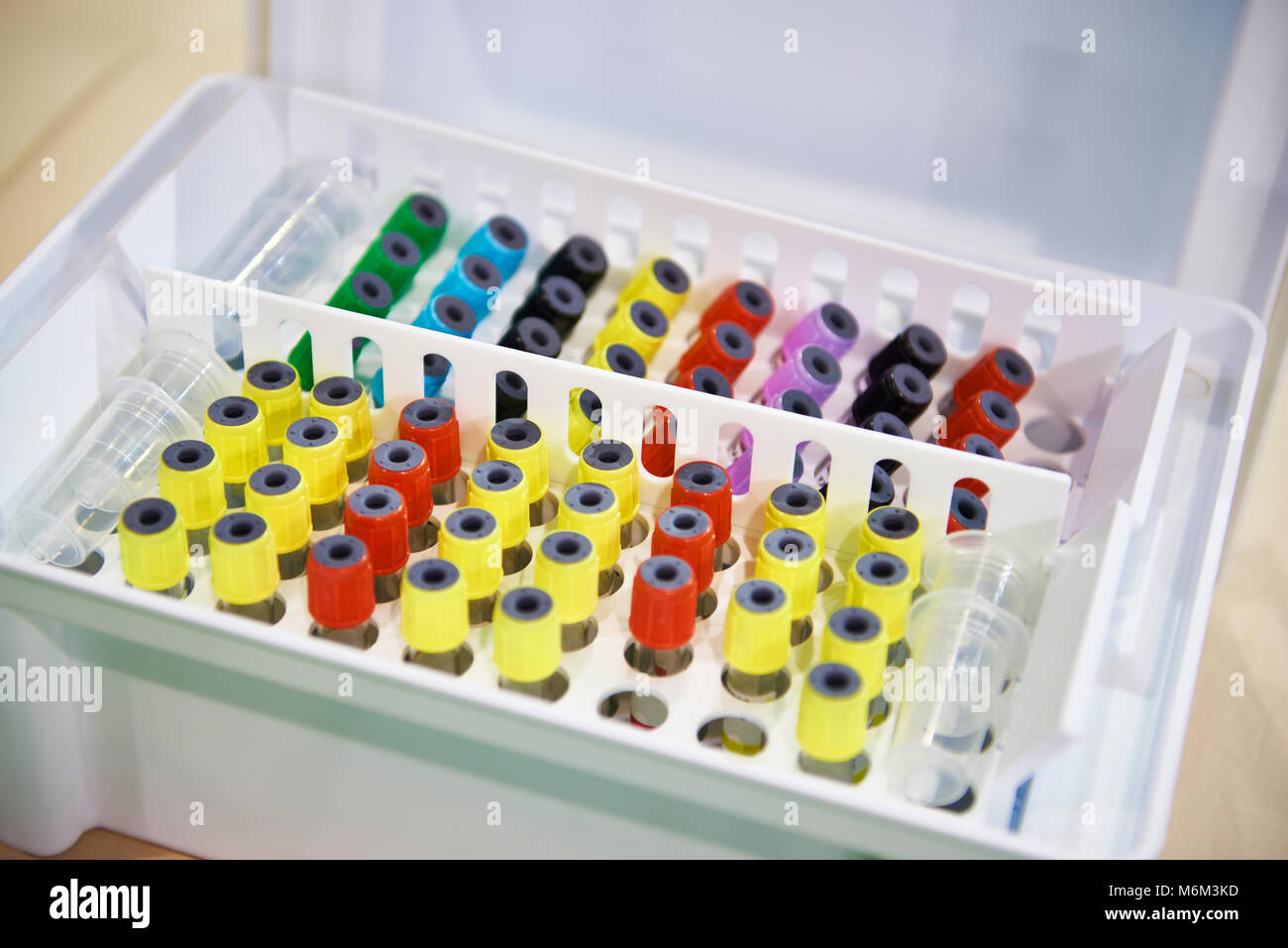 Medical plastic test tubes for biomaterial Stock Photo - Alamy