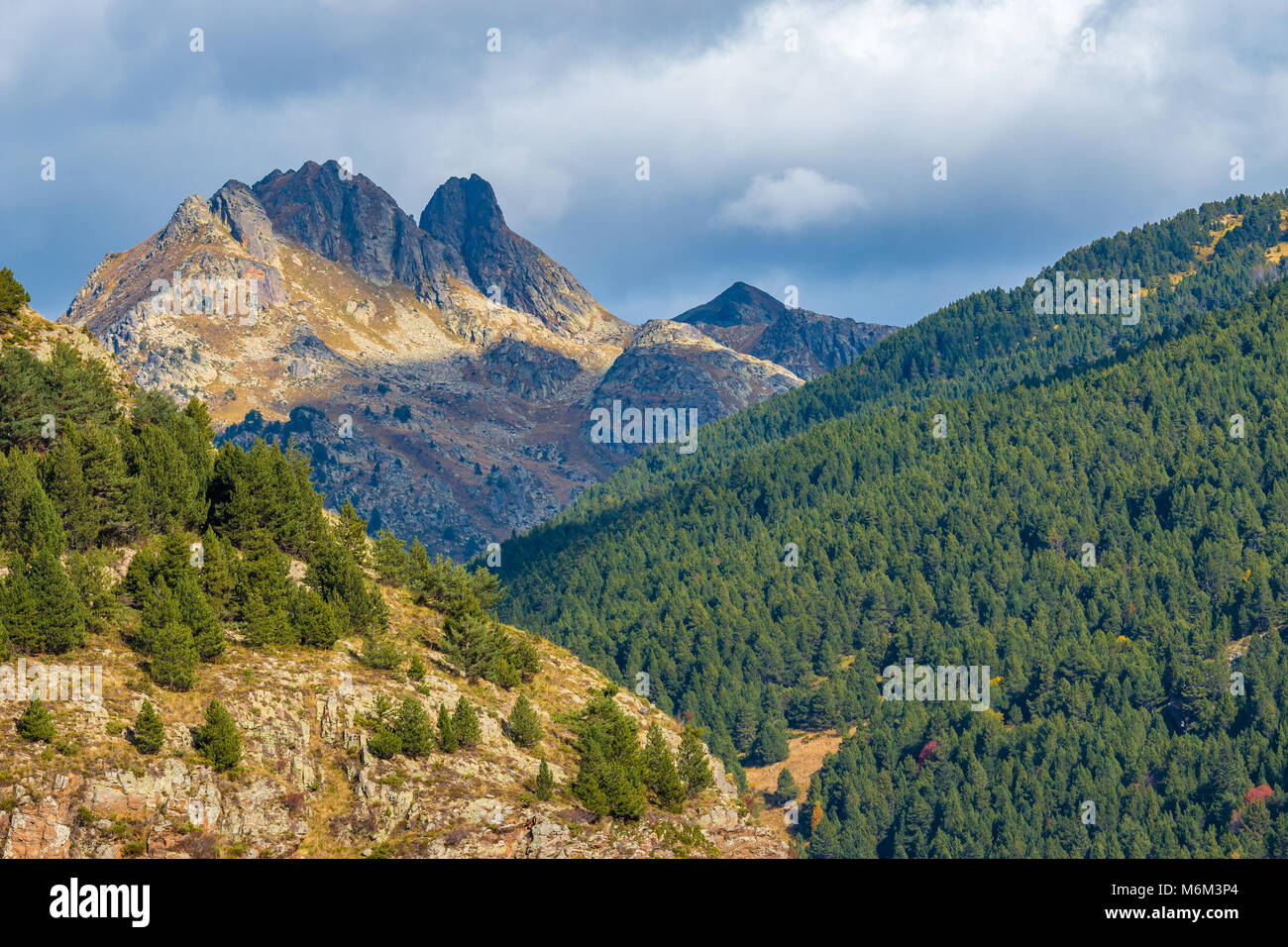 Nice landscape from a mountains in country Andorra Stock Photo - Alamy