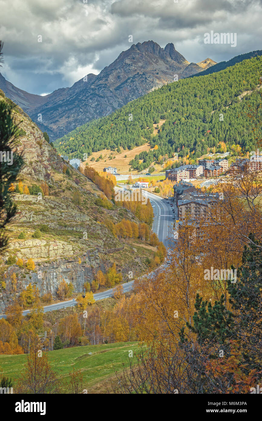 Nice landscape from a mountains in country Andorra Stock Photo - Alamy