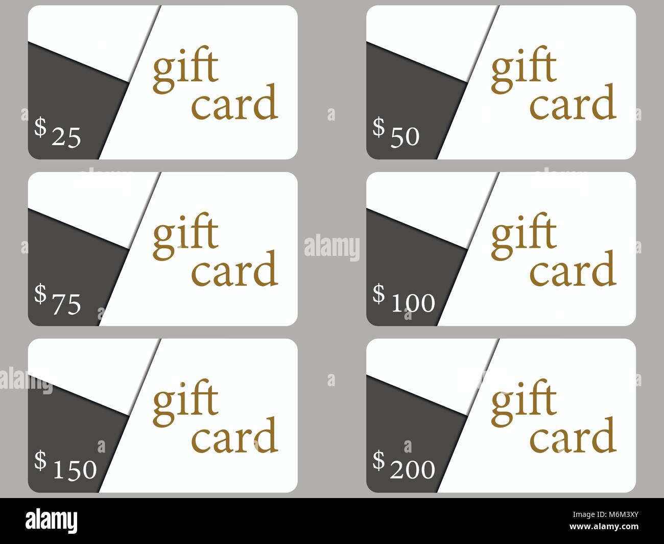 Gift cards in the style of material design with shadows. Layers of cut ...