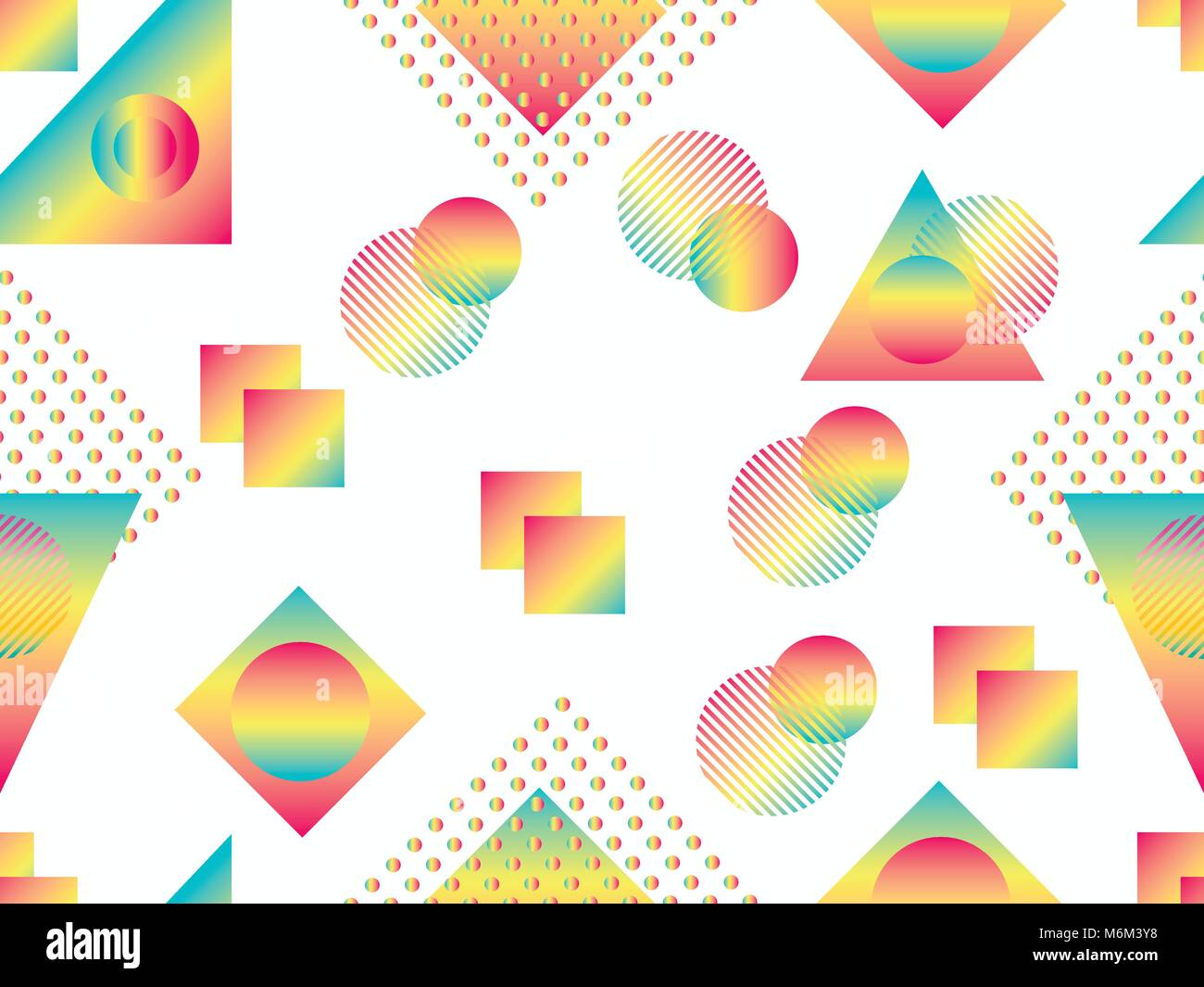 Memphis seamless pattern. Holographic geometric shapes, gradients ... Memphis seamless pattern. Holographic geometric shapes, gradients ...