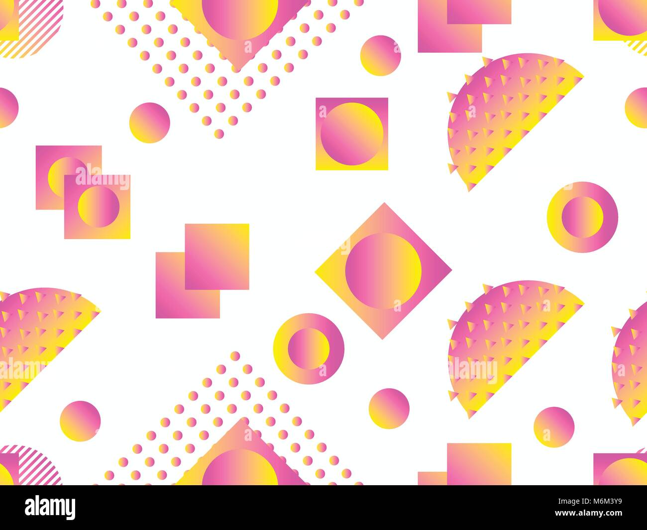 Memphis seamless pattern. Holographic geometric shapes, gradients ...