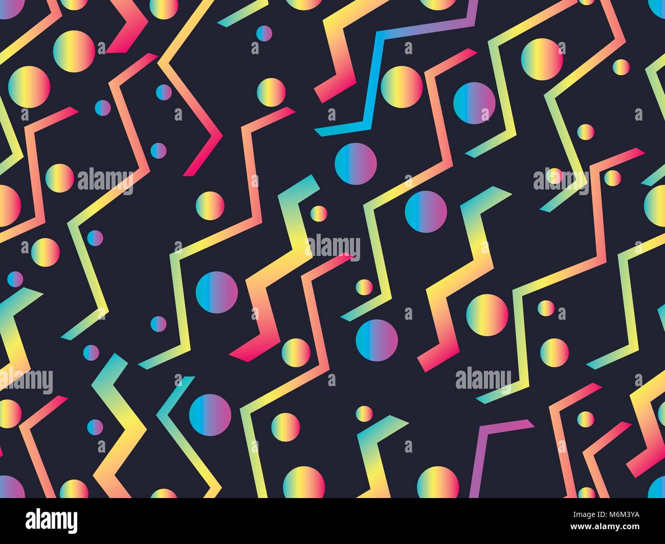 Memphis seamless pattern. Holographic geometric shapes, gradients ...
