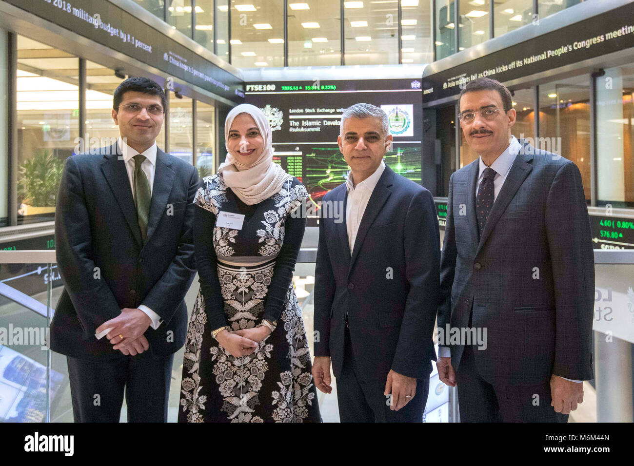 Mayor of London Sadiq Khan (second right) alongside Nikhil Rathi (left ...