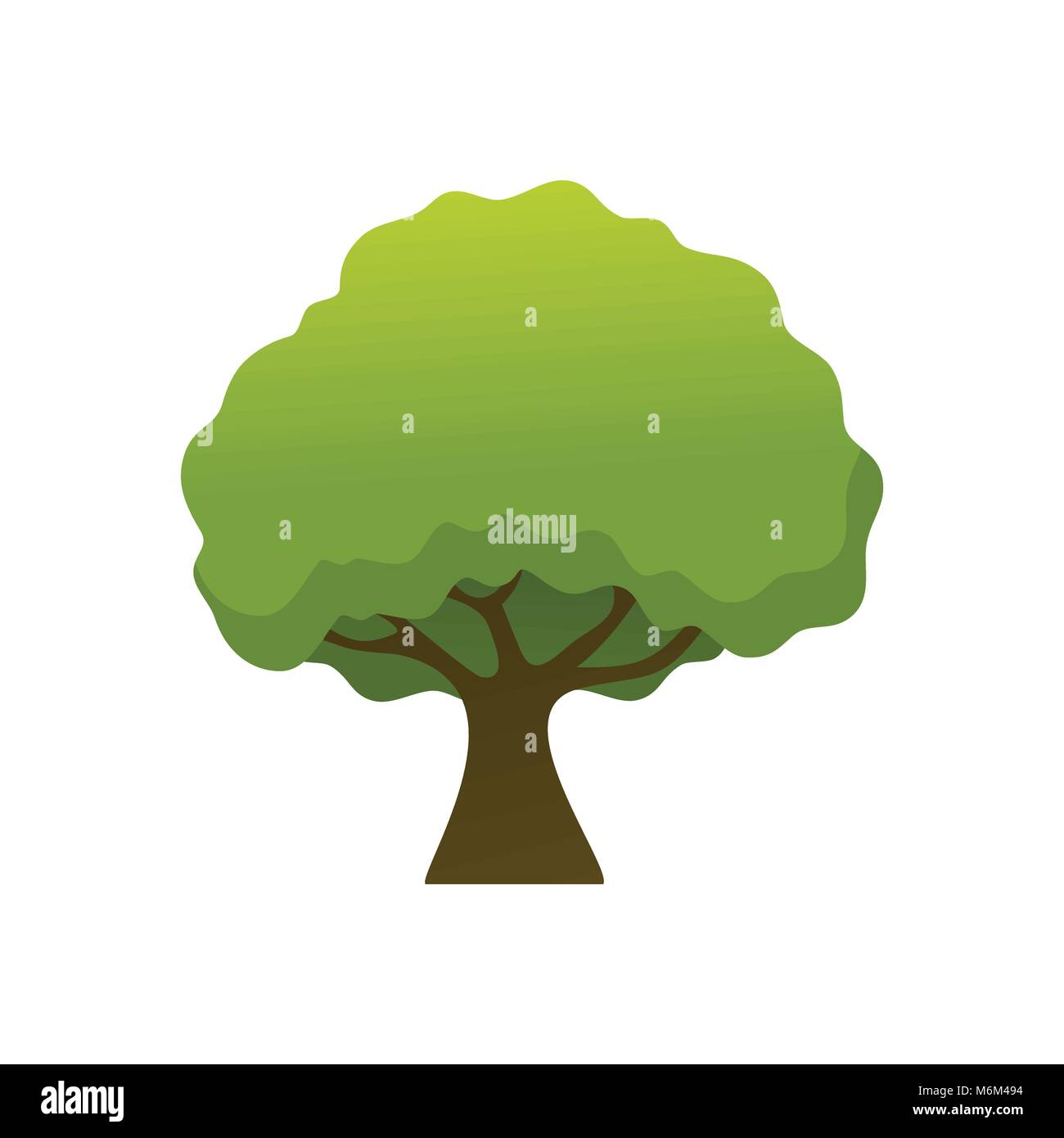 Isolated Simple Shady Tree Plant Vector Illustration Graphic Design ...