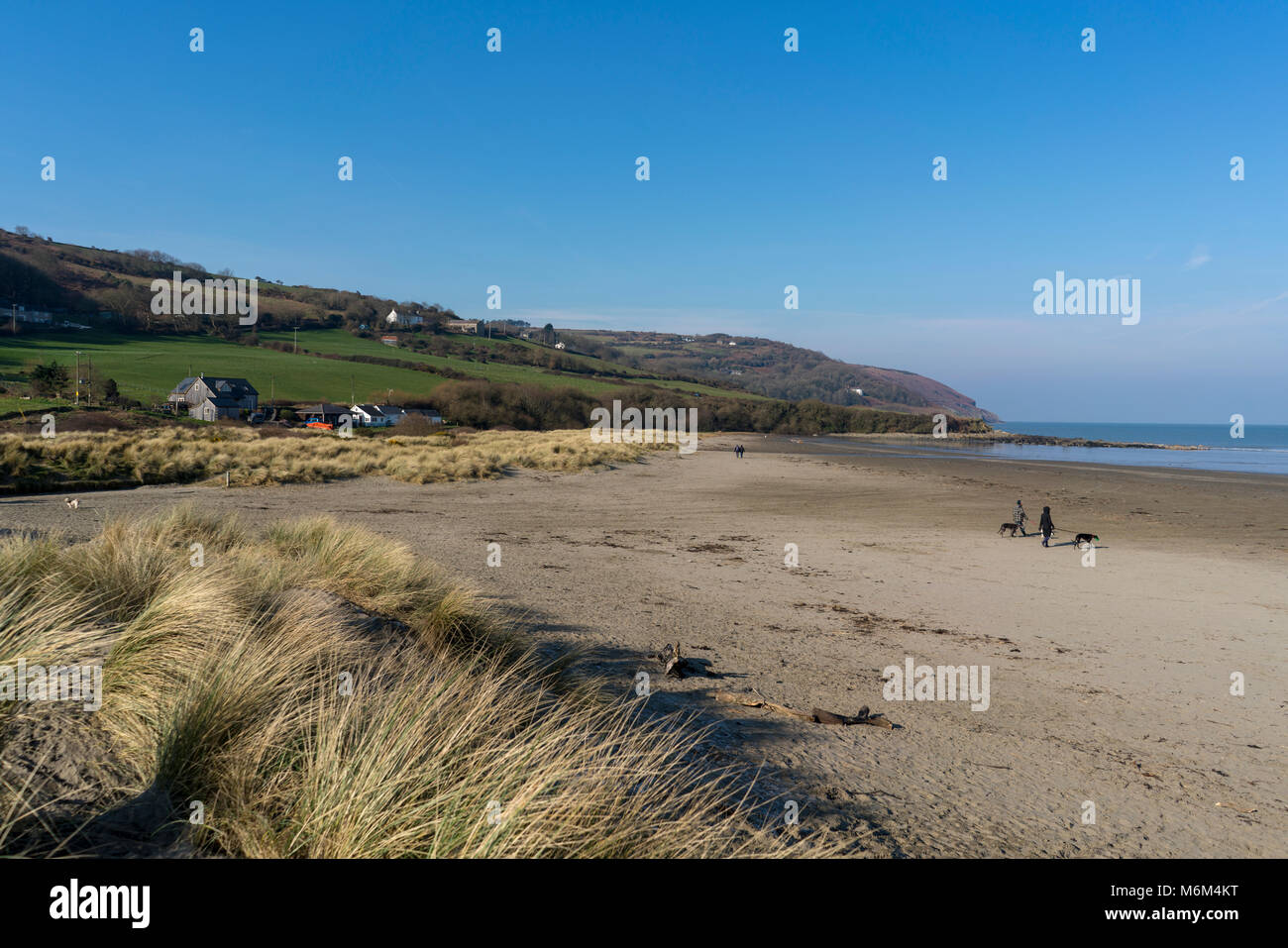 Poppit Sands Beach - Pembrokeshire West Wales - Sunny day with blue ...