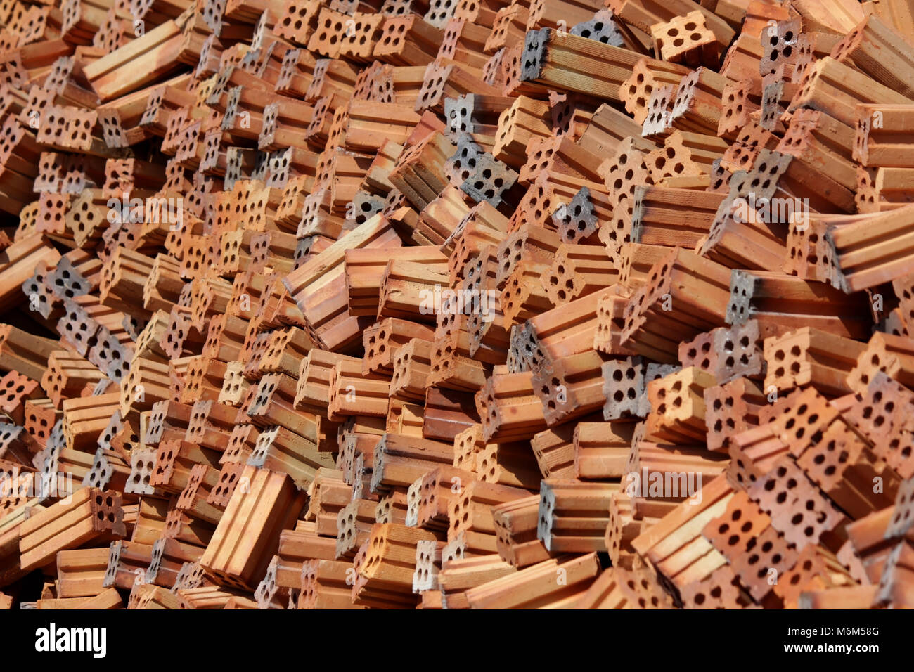 stack of brick for construction as background or texture Stock Photo ...