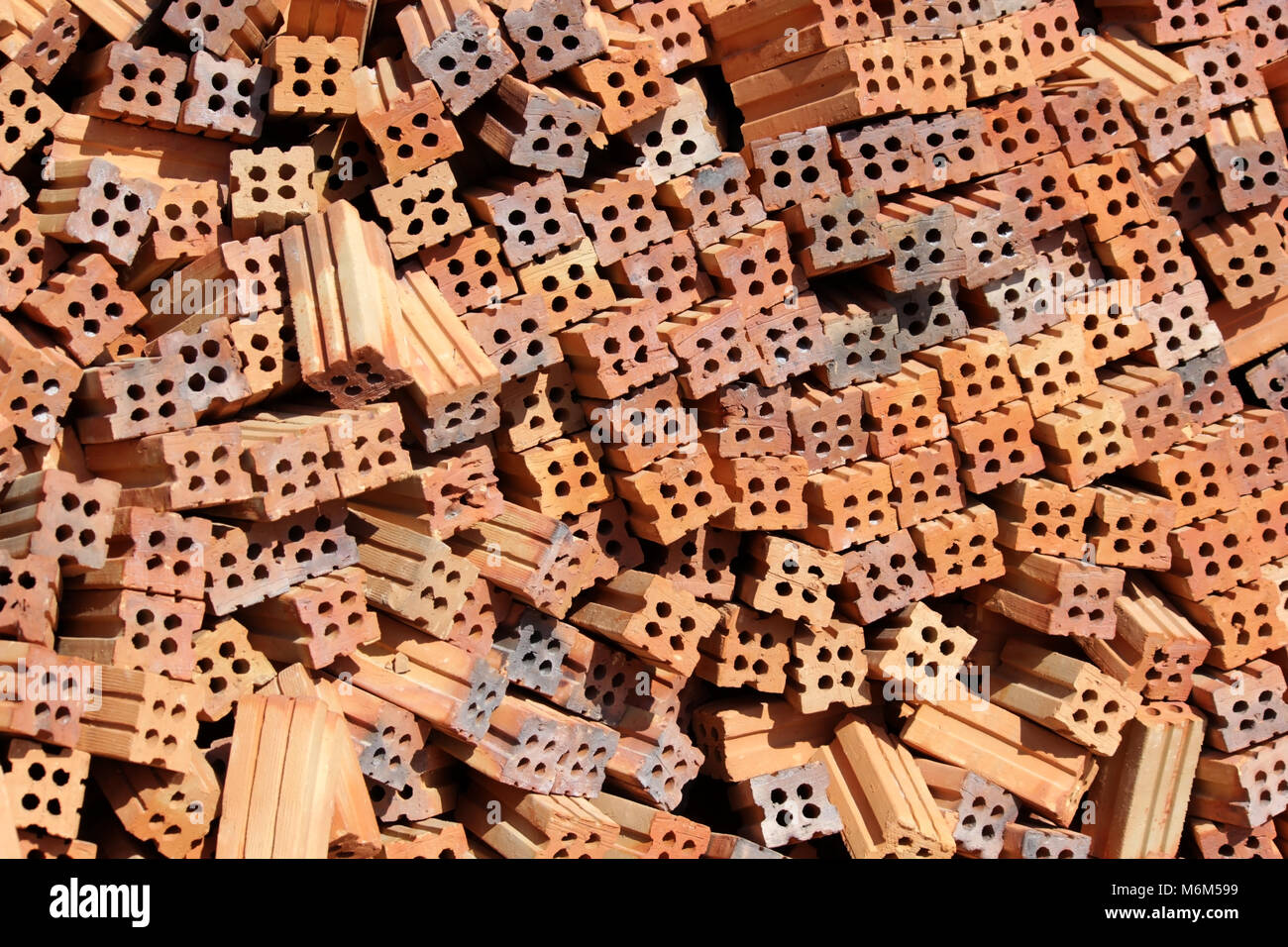 stack of brick for construction as background or texture Stock Photo ...