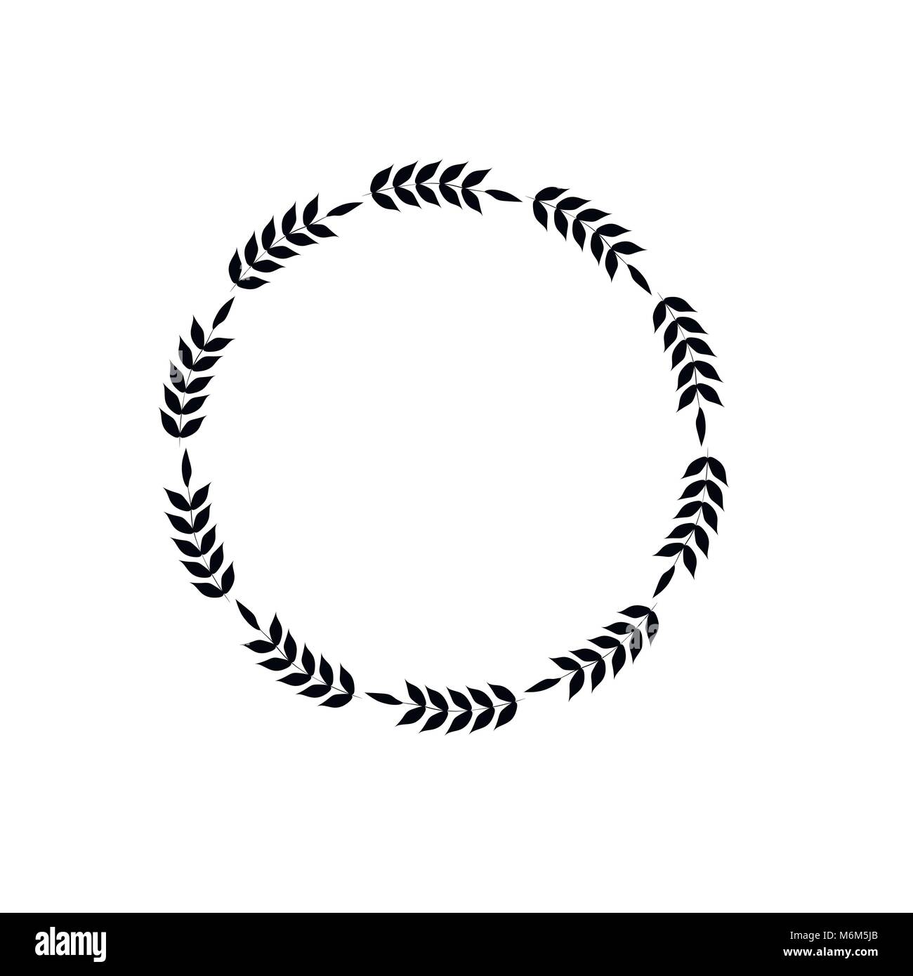 Black circle of wheat ear on white background Stock Vector Image & Art ...