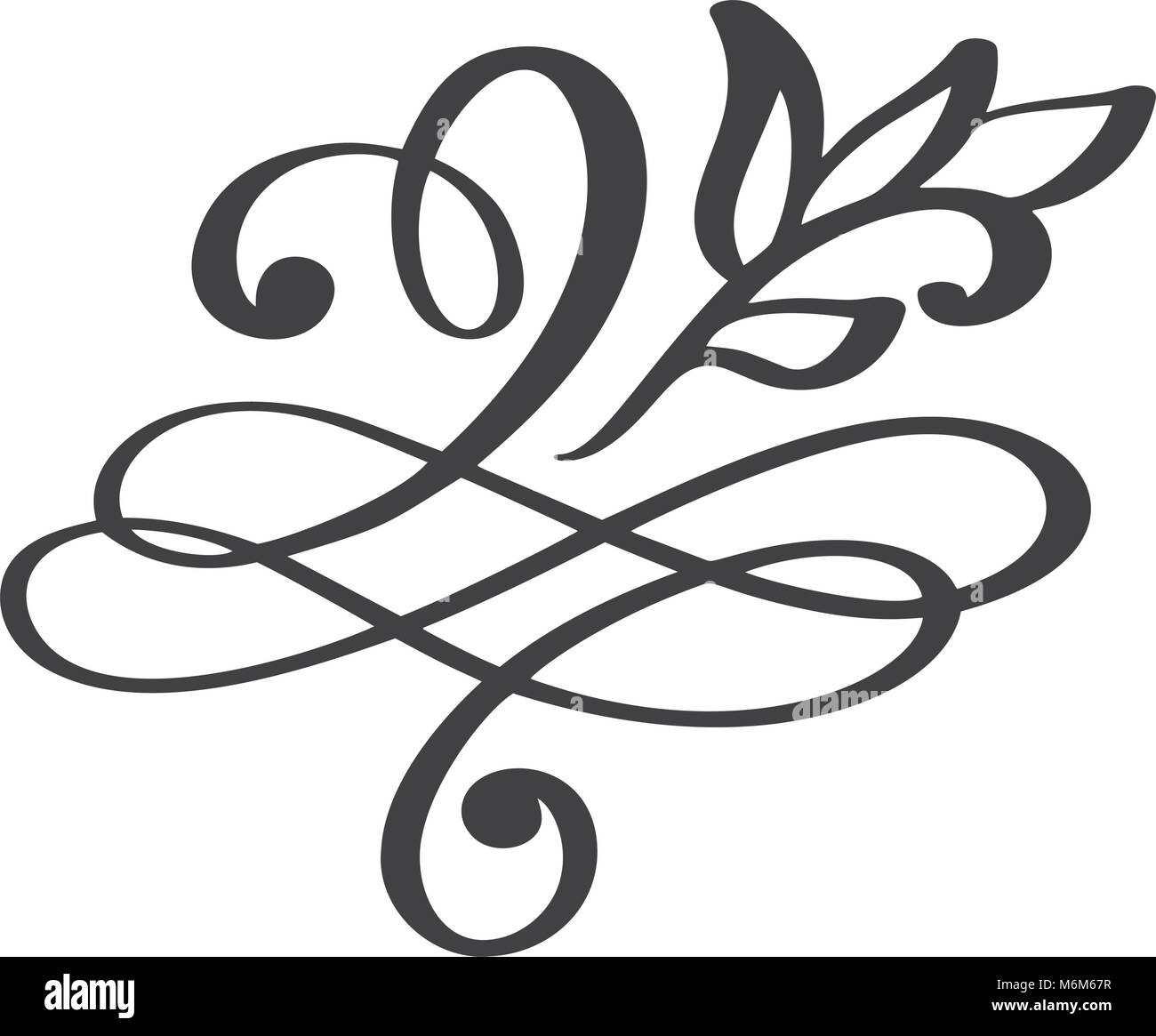 hand drawn flourish Calligraphy elements. Vector illustration Stock ...