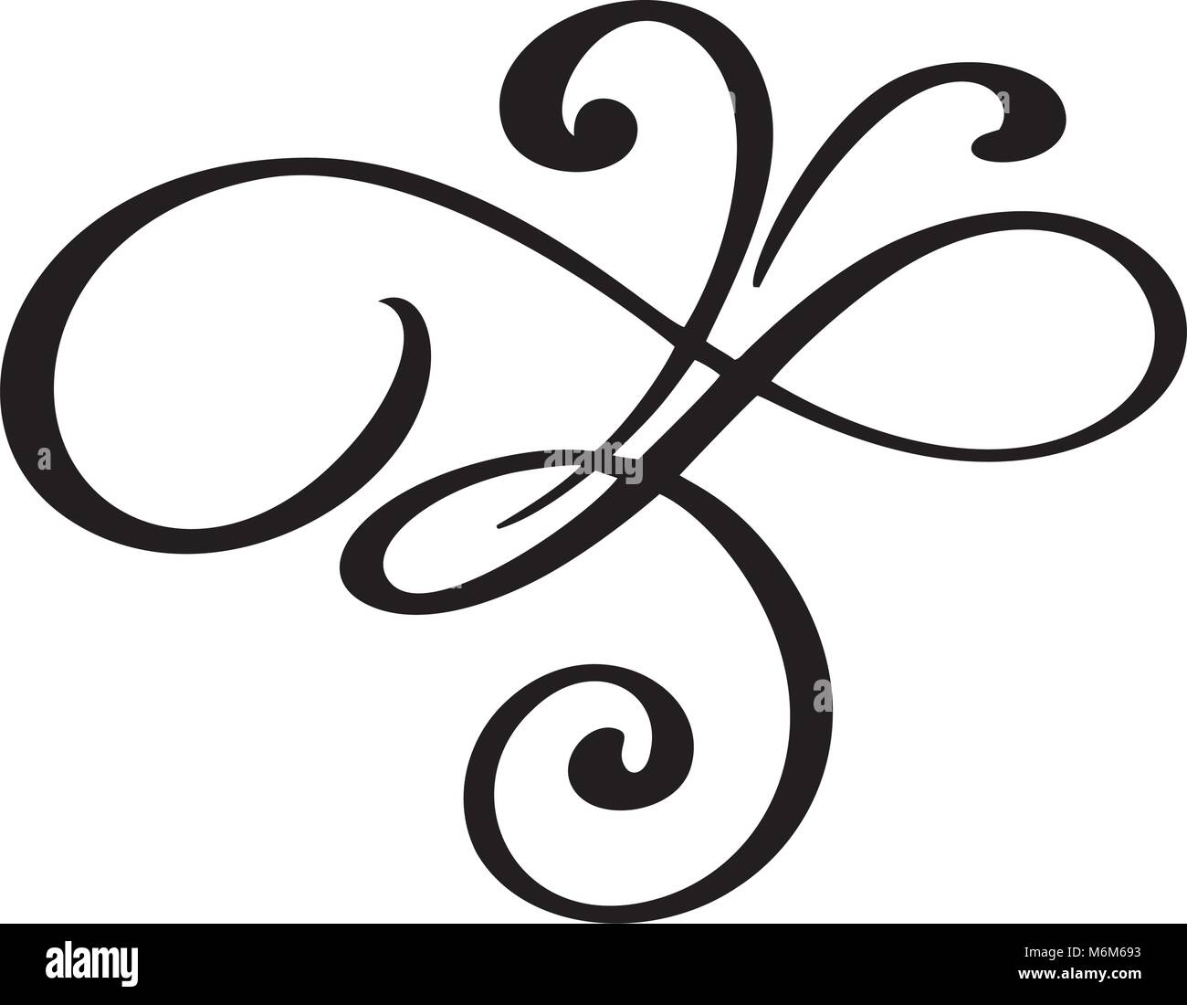 hand drawn flourish Calligraphy elements. Vector illustration Stock ...
